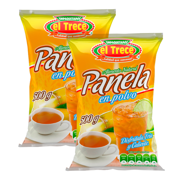 Panela El Trece Brown Sugar Cane 500g (1.1 lb) - 2 Pack Bundle, Pure ...