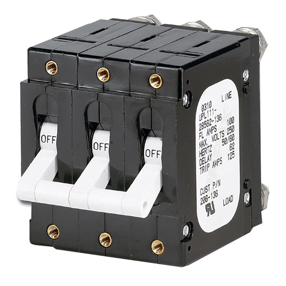 Paneltronics 'C' Frame Magnetic Circuit Breaker - 100 Amp - Triple ...