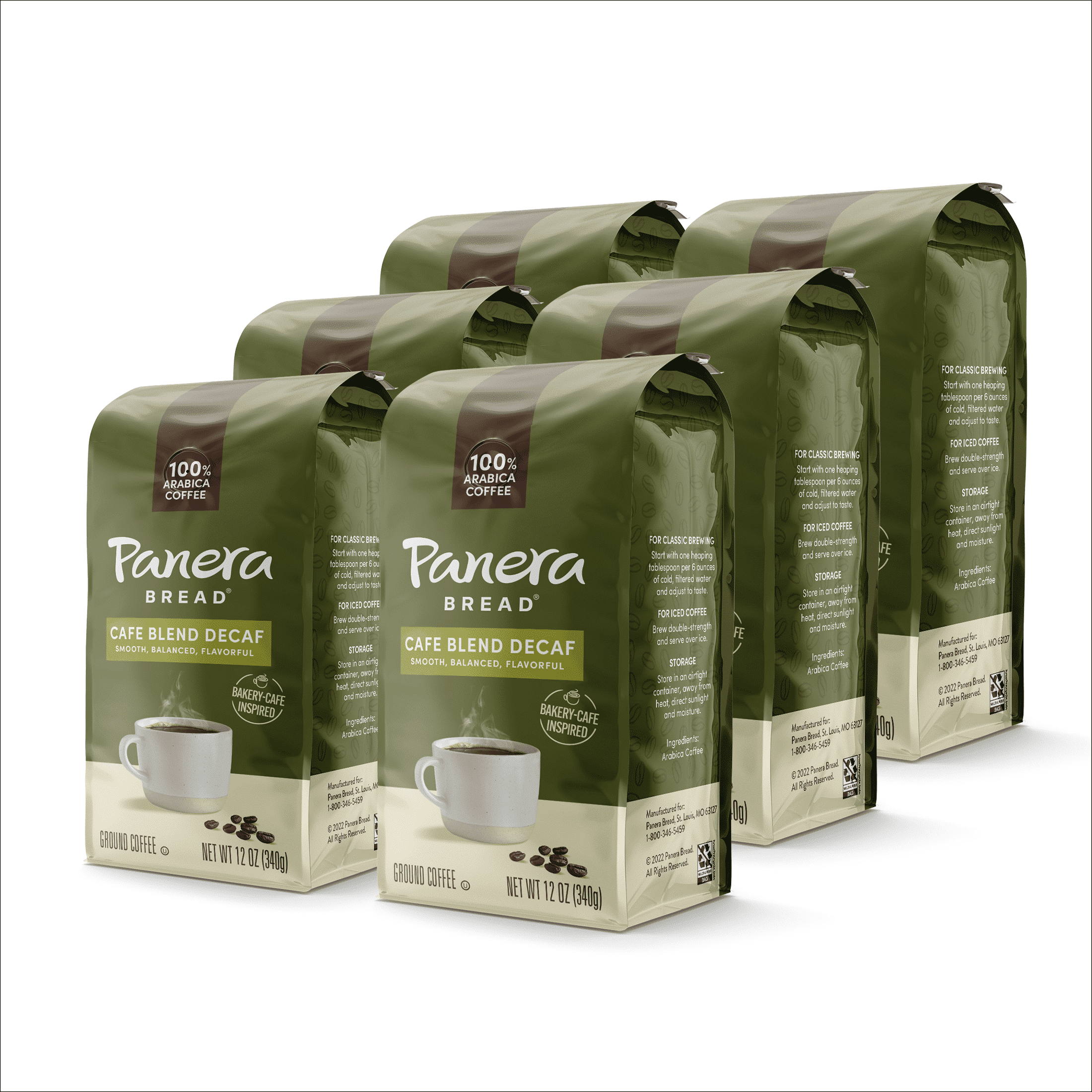 Panera Bread Decaffeinated Medium Roast, Ground Coffee, 100% Arabica ...