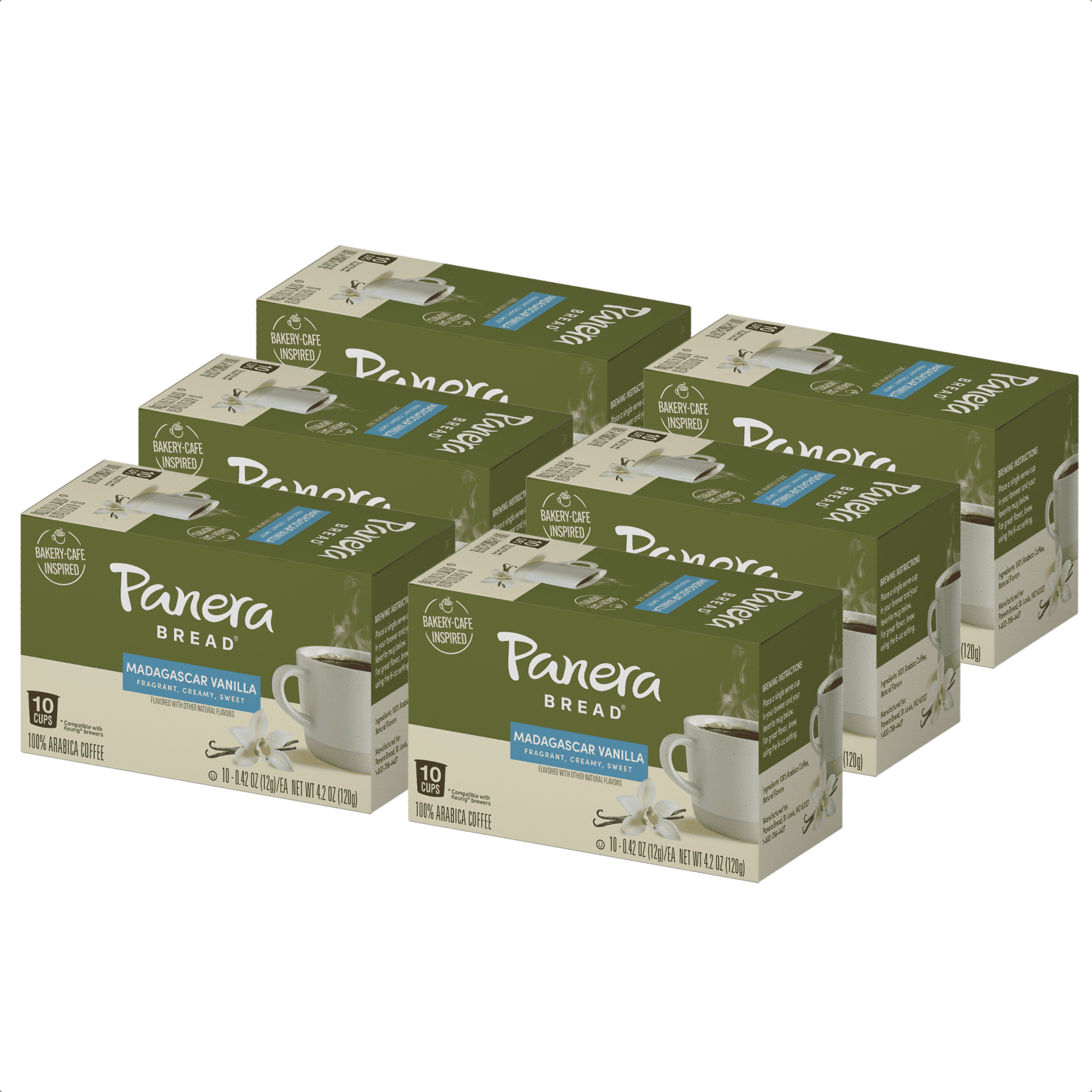 Panera Bread Madagascar Vanilla Light Roast Coffee, Single Serve 60 ...