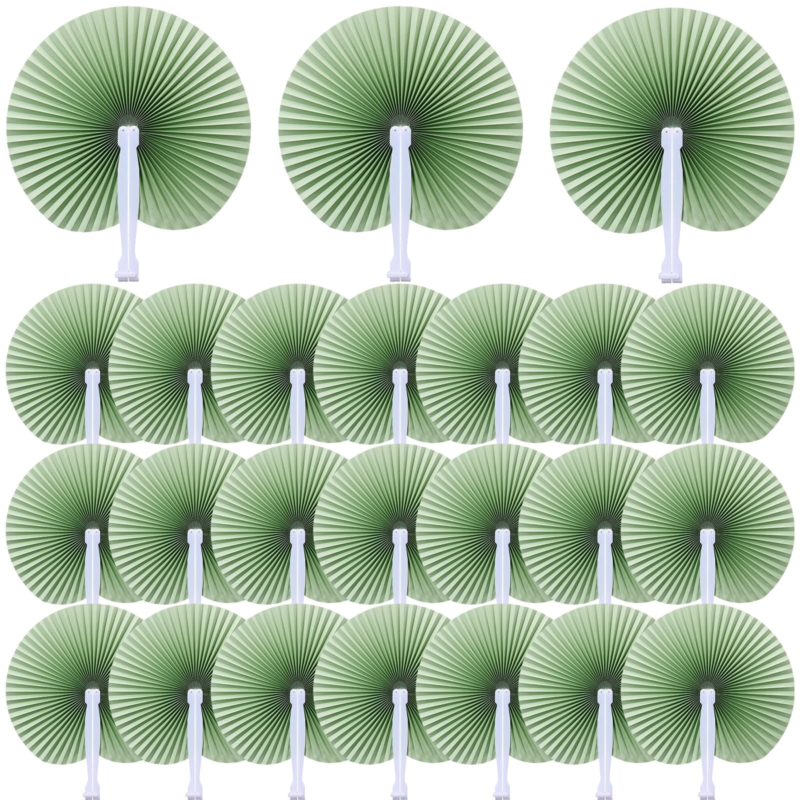 Pangda 60 Pack Folding Fans Round Paper Fans Assortment with Plastic ...