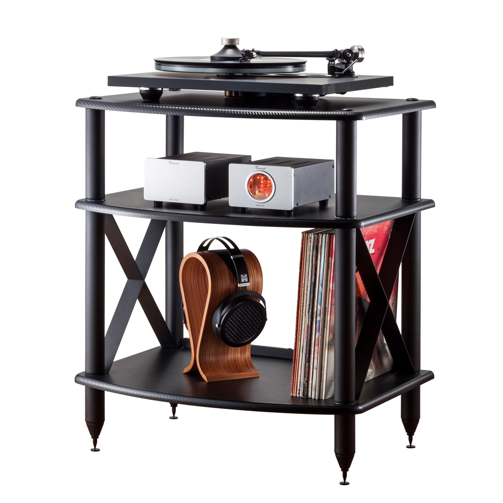 Pangea Audio Vulcan TT Turntable Stand with Vinyl Record Storage ...