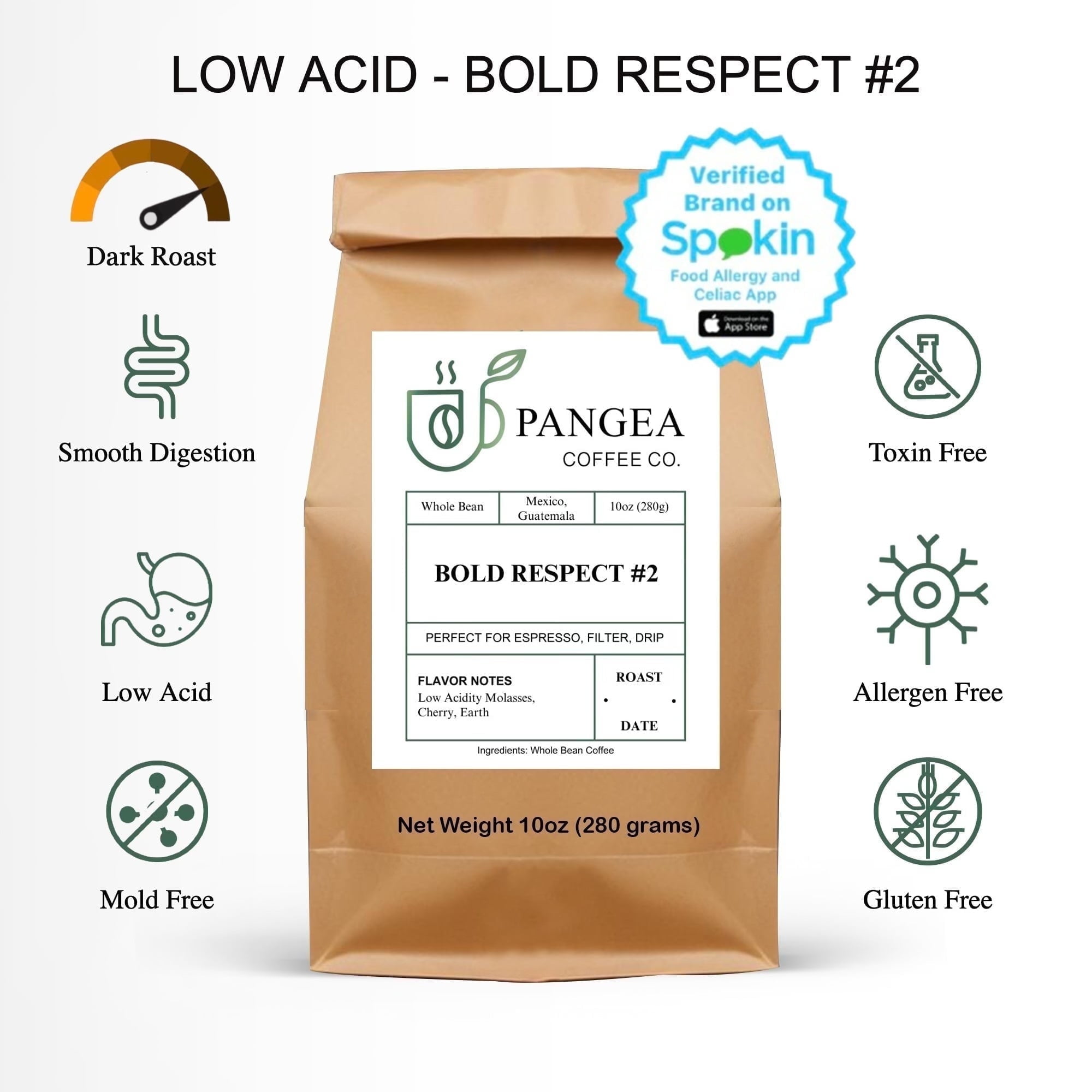 Pangea Coffee Co. Ground Coffee, Naturally Caffeinated, Gluten-Free ...