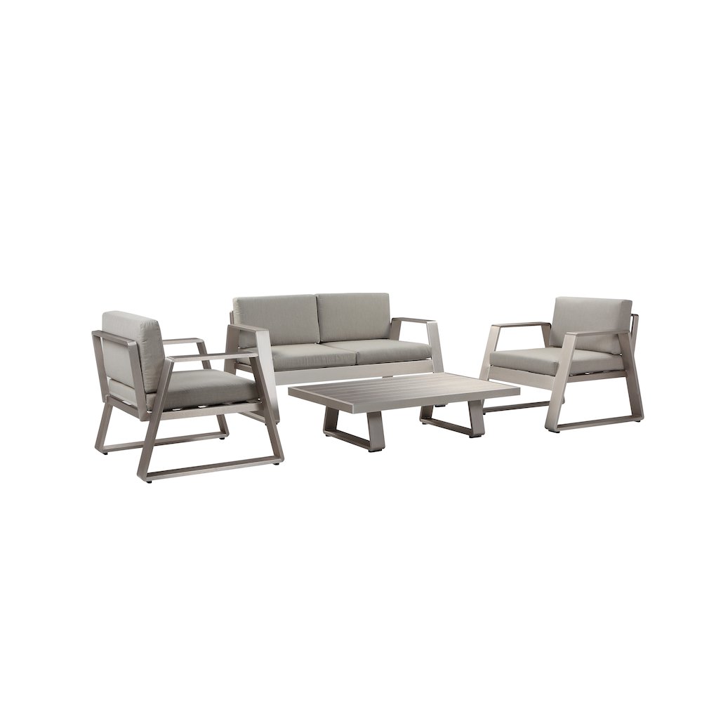 Pangea Home Air 4-Piece Aluminum Sofa Set for Office Patios - Walmart ...