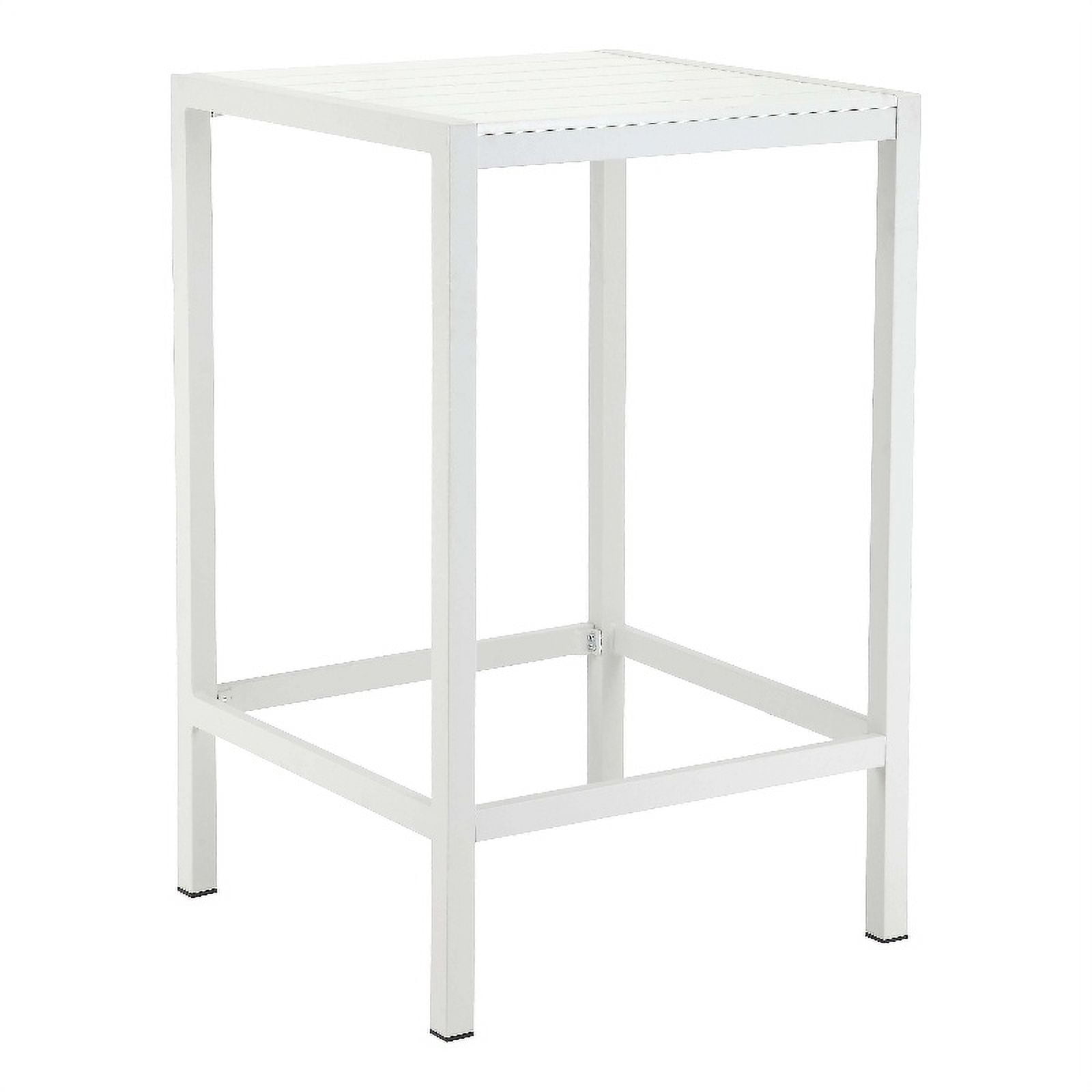 Pangea Home Betty 43x28" Modern Aluminum Small Bar Table in White ...