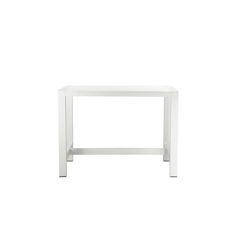 Pangea Home Betty 43x59" Modern Aluminum Large Bar Table in White ...