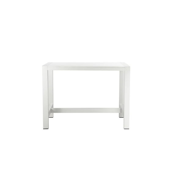 Pangea Home Betty 43x59" Modern Aluminum Large Bar Table in White ...