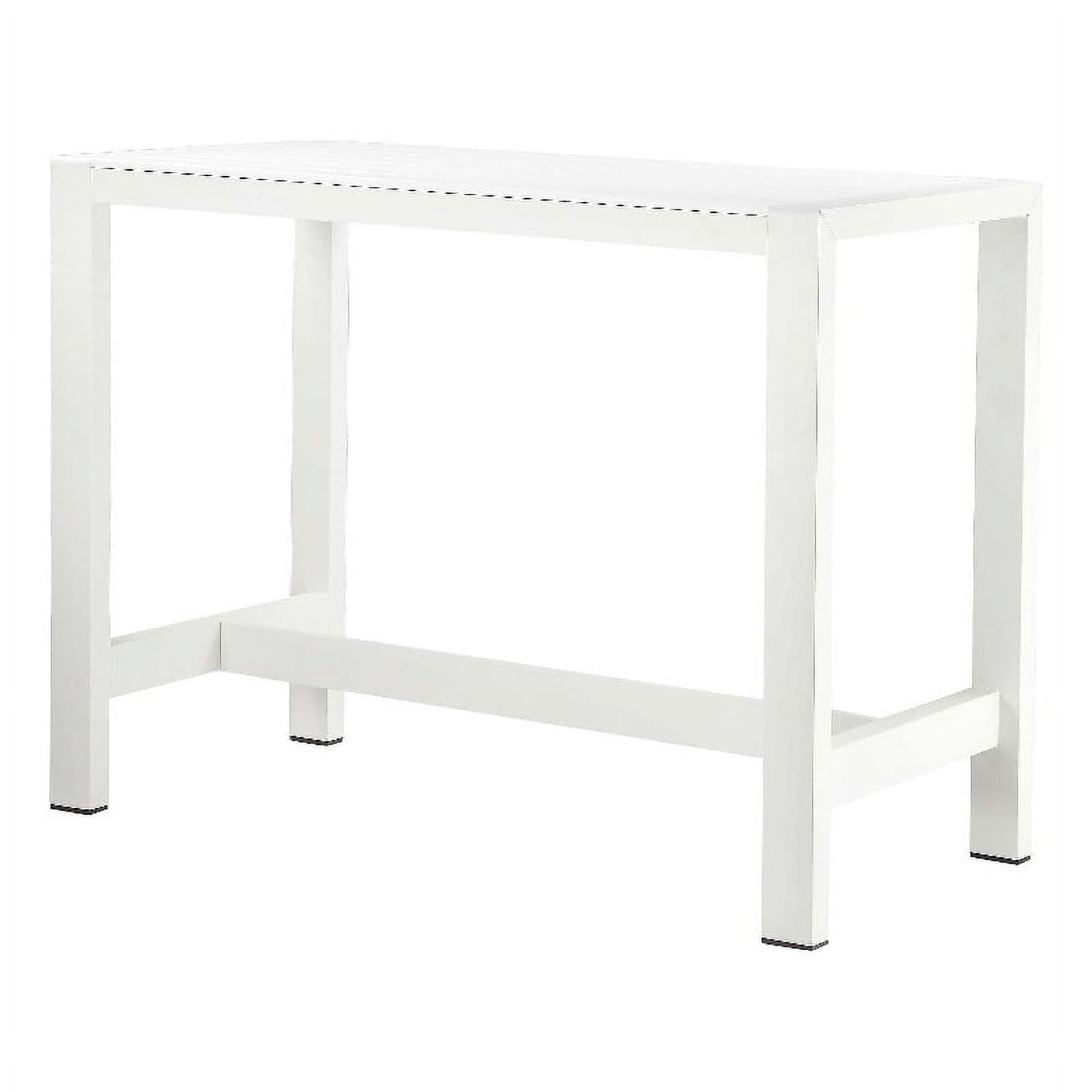 Pangea Home Betty 43x59" Modern Aluminum Large Bar Table in White ...