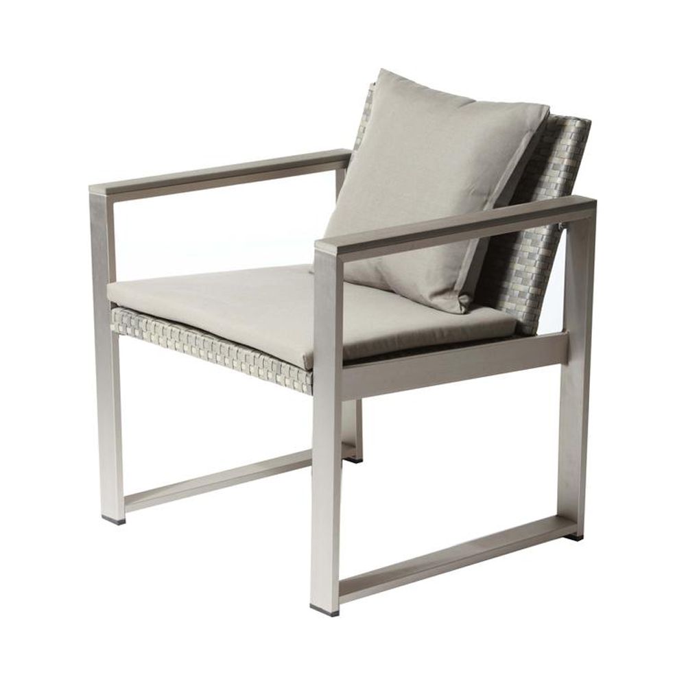 Pangea Home Chester Modern Anodized Aluminum Outdoor Chair in Gray ...