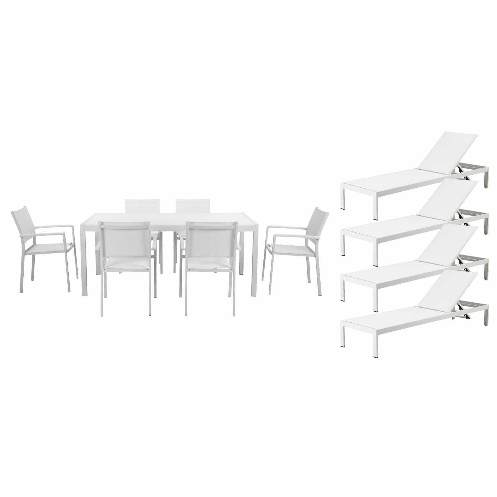 Pangea Home David 11 Piece Aluminum and Resin Outdoor Dining Set ...