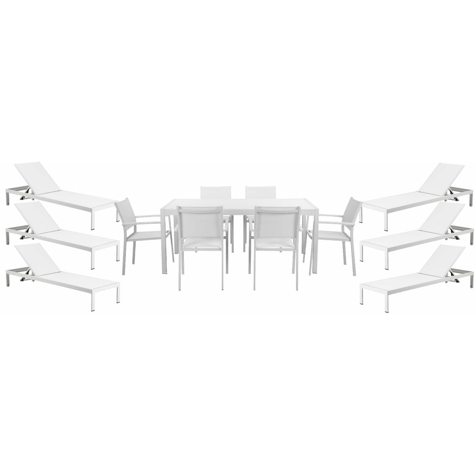 Pangea Home David 13 Piece Aluminum and Resin Outdoor Dining Set ...