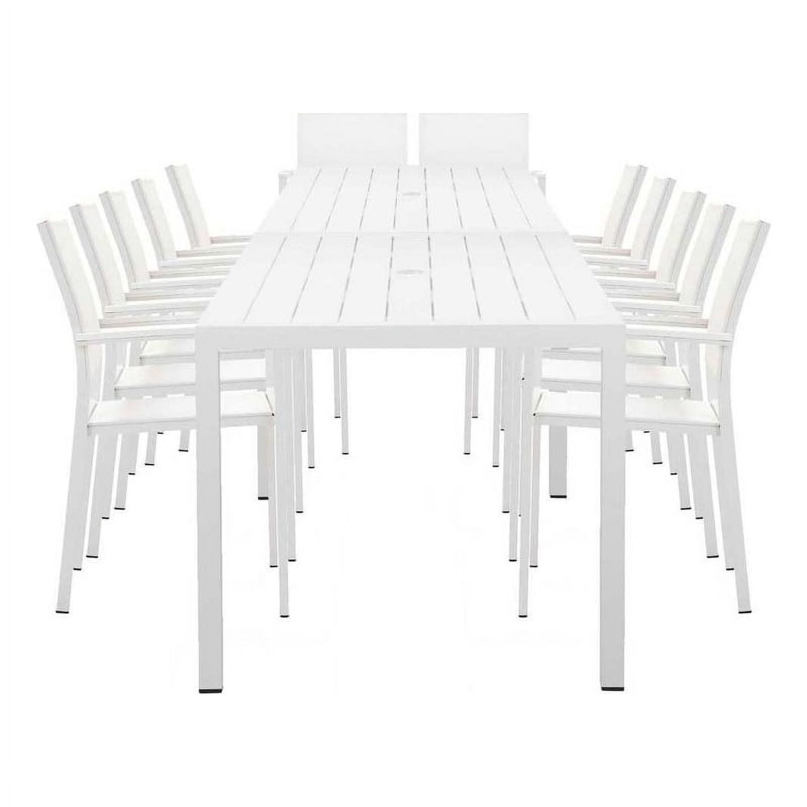Pangea Home David 14-Piece Modern Aluminum Dining Set in White Finish ...