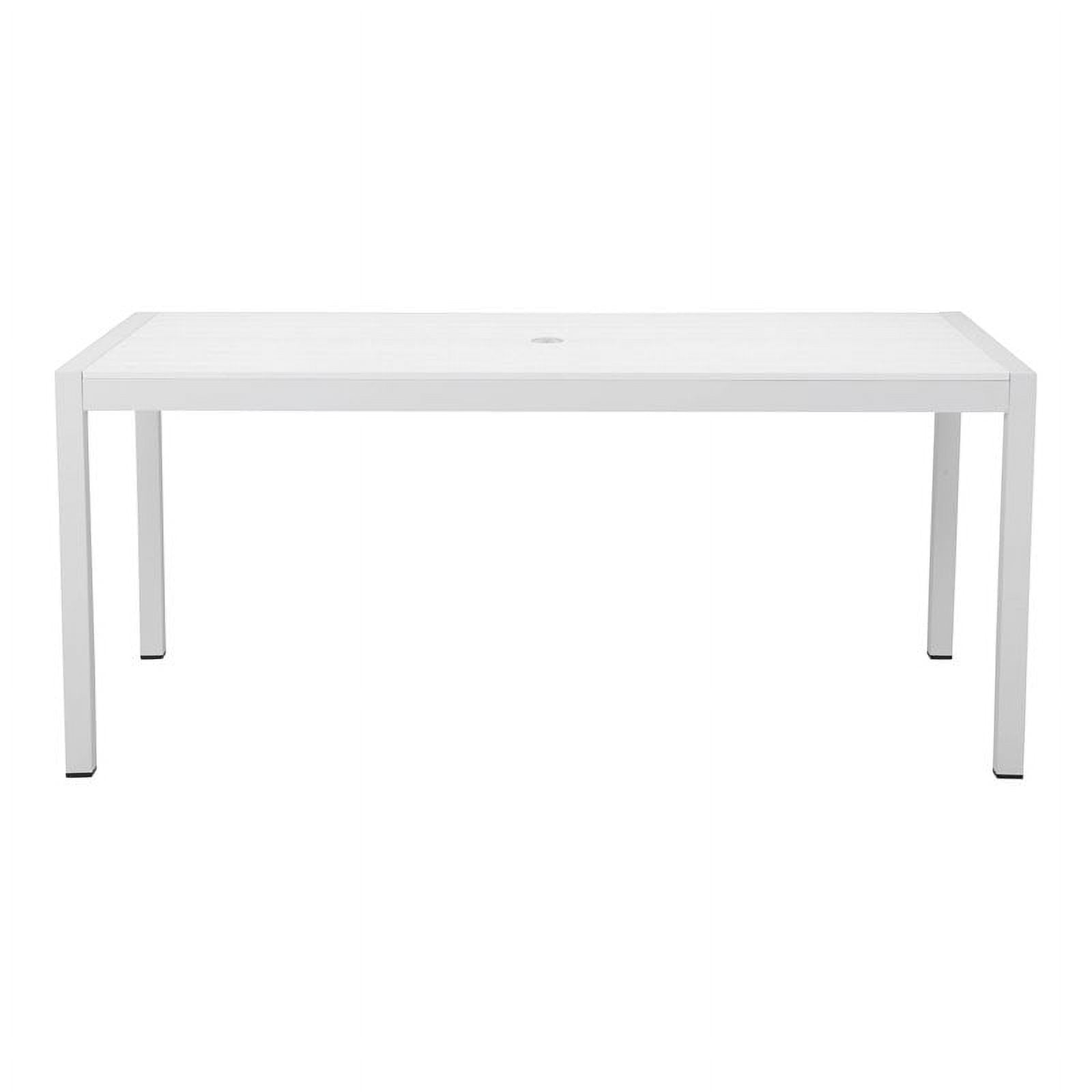 Pangea Home David Outdoor White Rectangular Dining Table, Modern ...