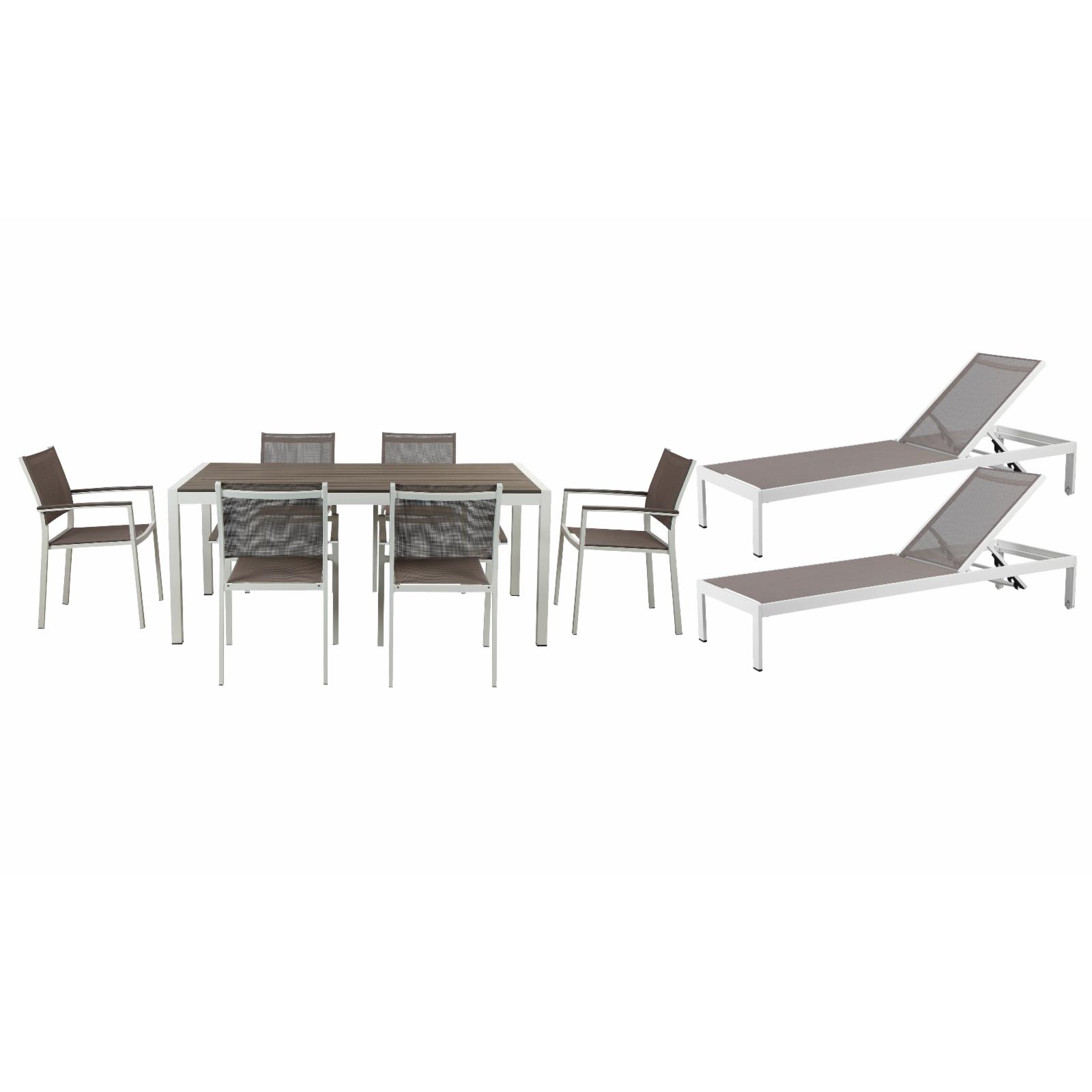 Pangea Home David 9 Piece Aluminum and Resin Outdoor Dining Set ...