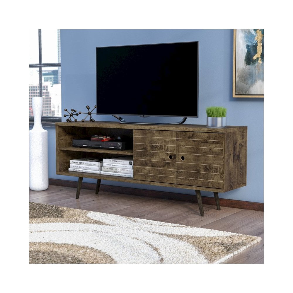 Pangea Home Hal Short Tv Stand White & Black Combo - Walmart.com