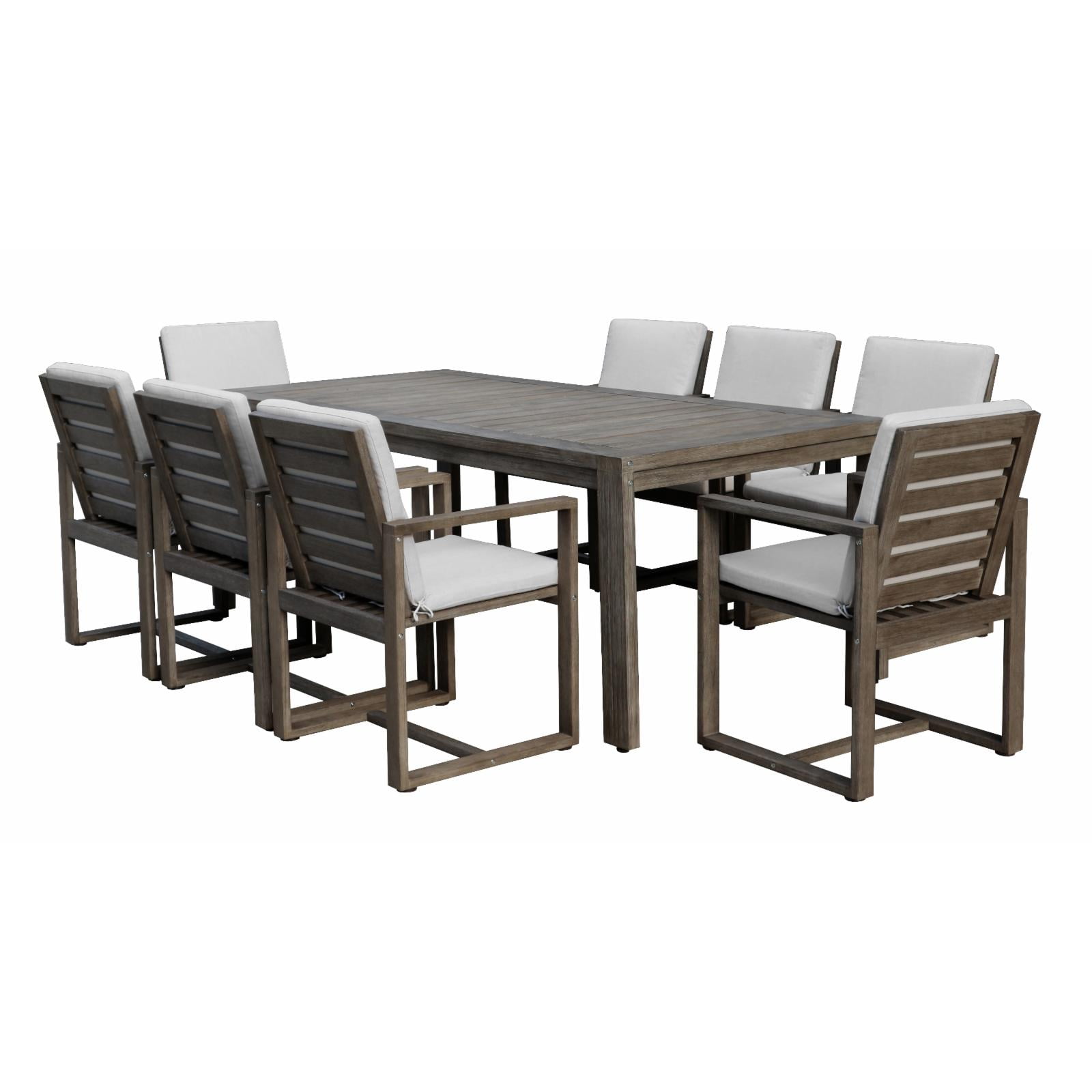 Pangea Home Harbor 9 Wooden Patio Dining Set - Brown - Walmart.com