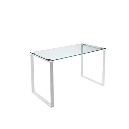 Pangea Home Helen Modern Tempered Glass & Metal Desk in White - Walmart.com
