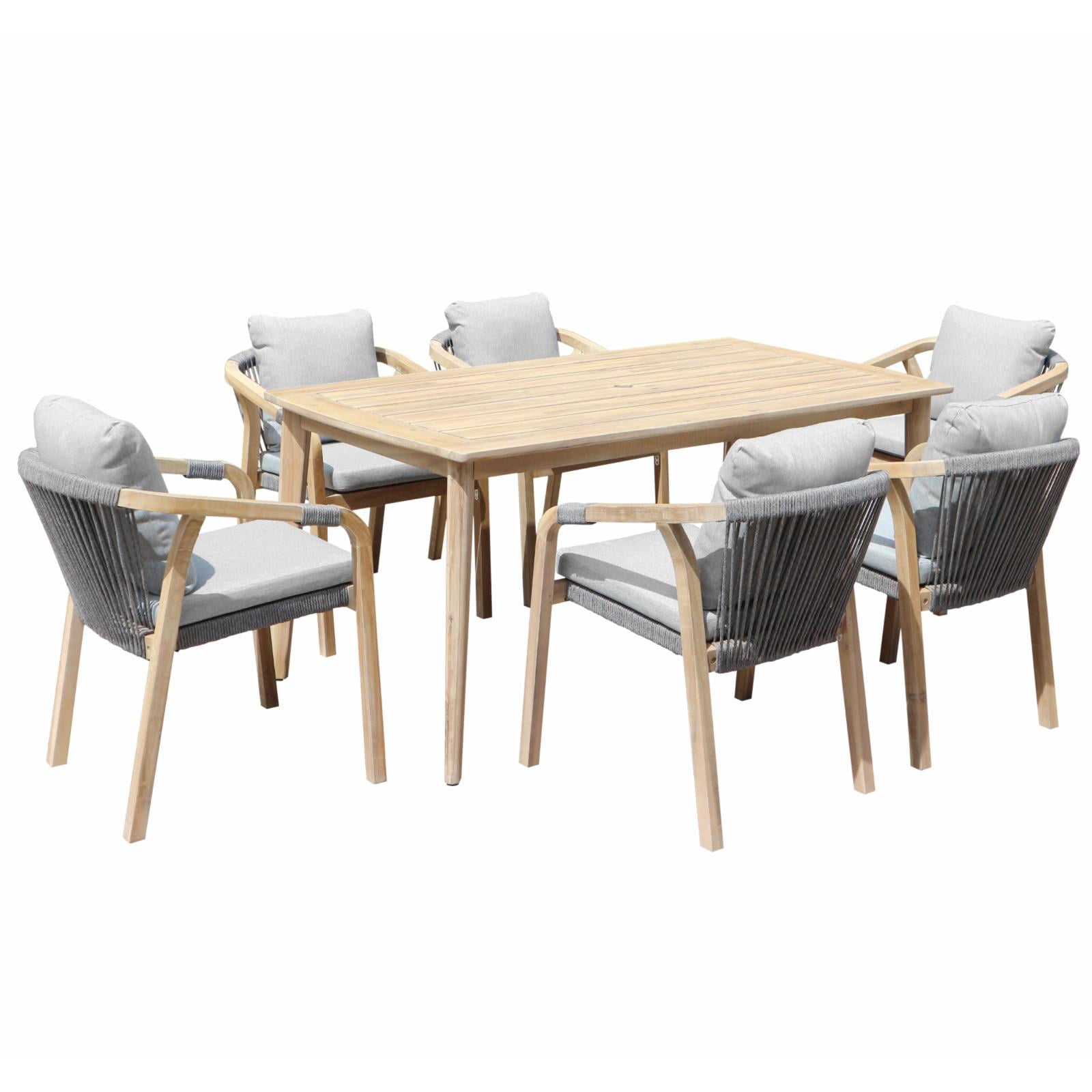Pangea Home Lola 7 Piece Dining Set Grey - Walmart.com
