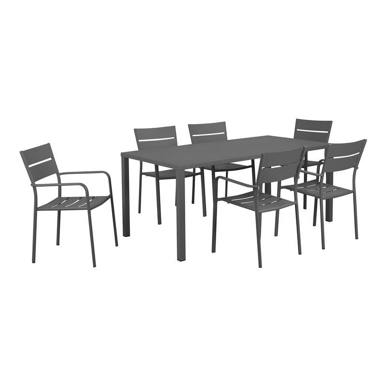 Pangea Home Miami 7-piece Modern Aluminum Frame Patio Dining Set in ...