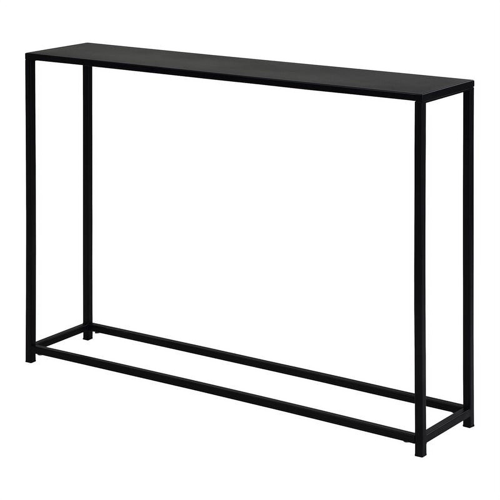Pangea Home Miley 38" Rectangular Modern Metal Console Table in Black ...