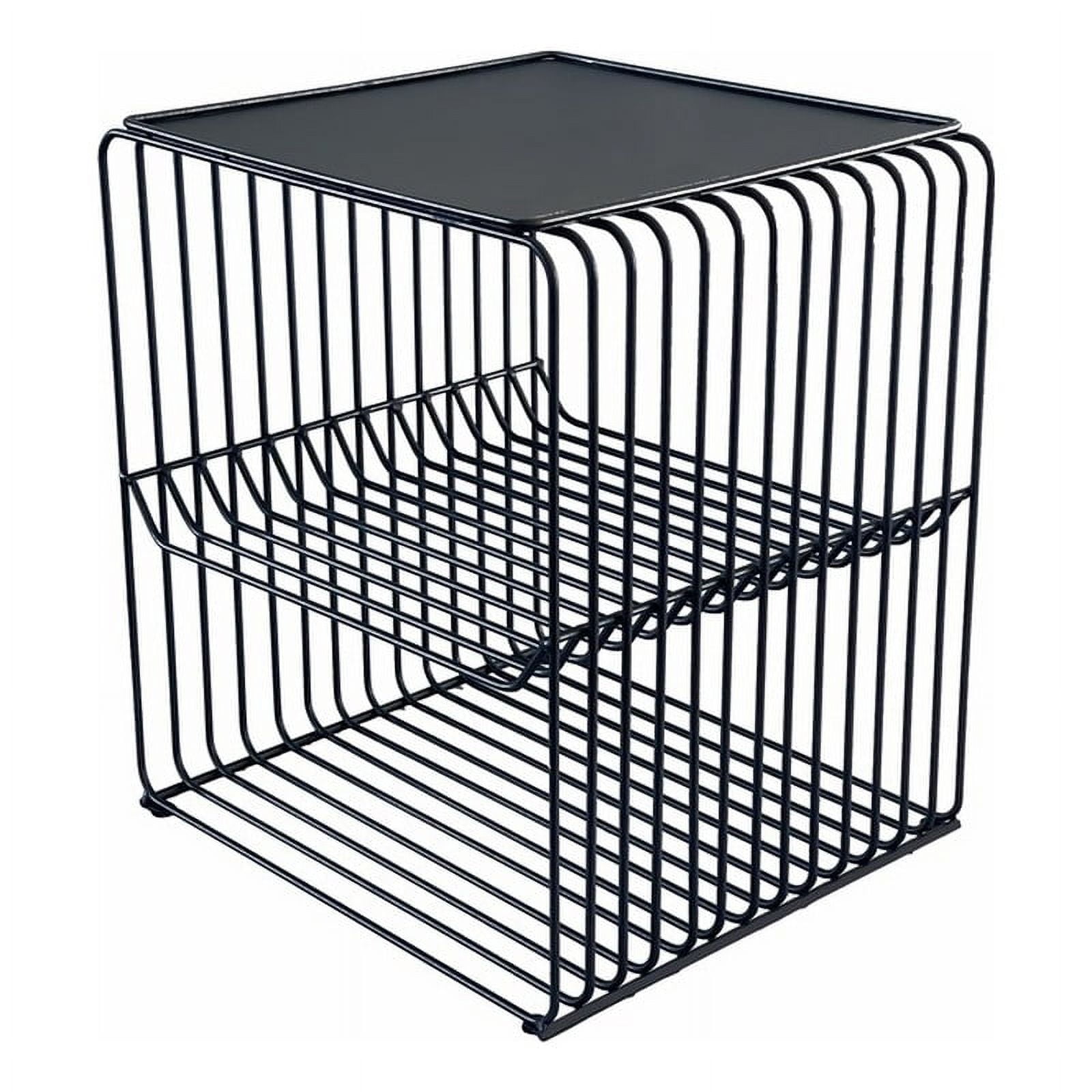 Pangea Home Polly 2-Tiered Tall Modern Metal Side Table in Black ...