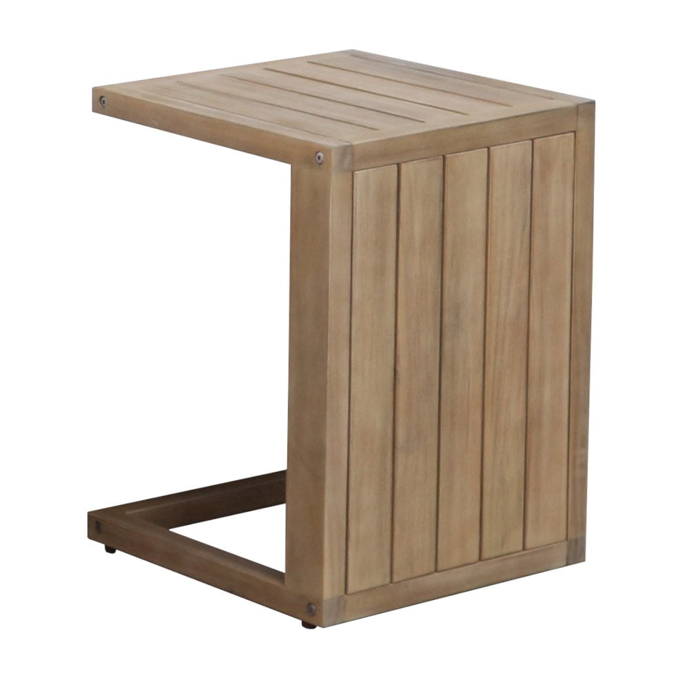 Pangea Home Soleil 20x15" Modern Acacia Wood Soleil Side Table in ...