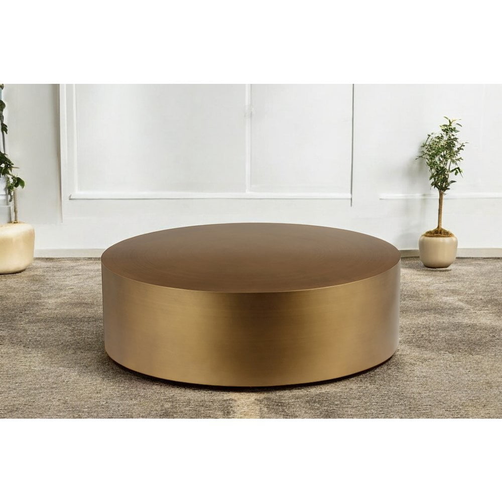 Pangea Home Spencer Round Coffee Table Brass - Walmart.com