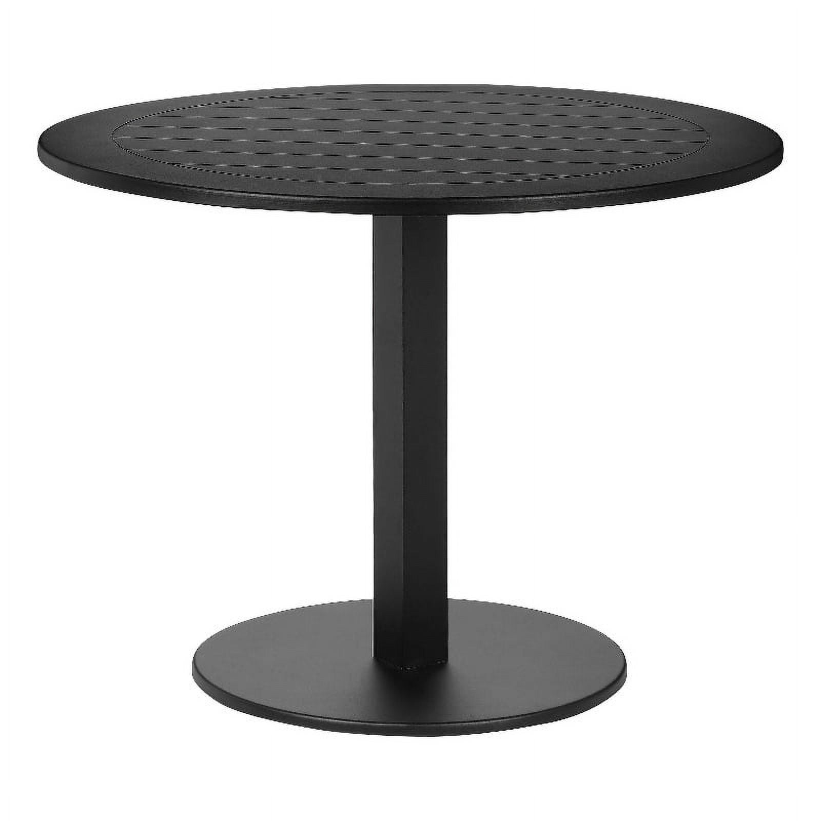 Pangea Home Sunset 30x35" Modern Aluminum Round Dining Table in Black ...