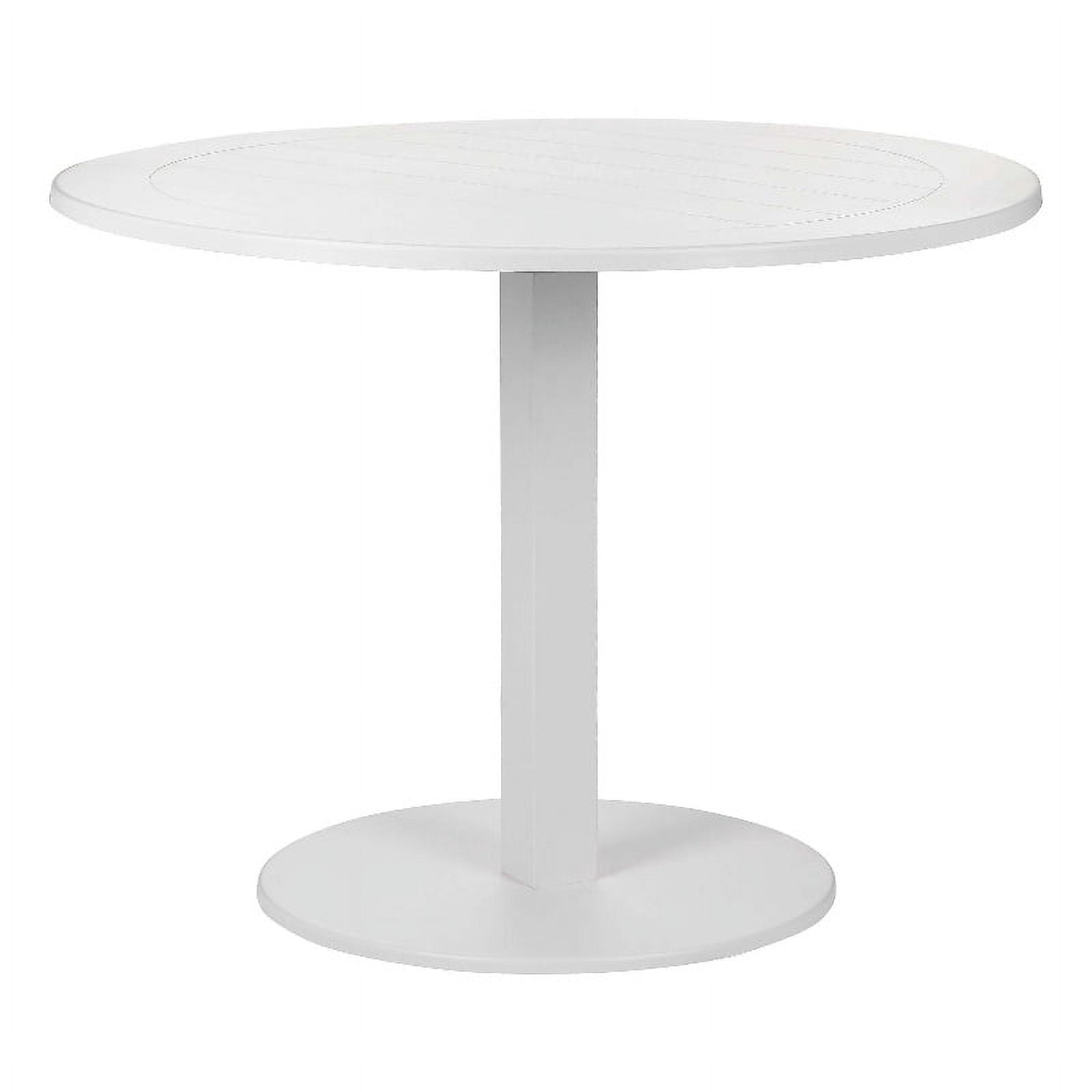 Pangea Home Sunset 30x35" Modern Aluminum Round Dining Table in White ...