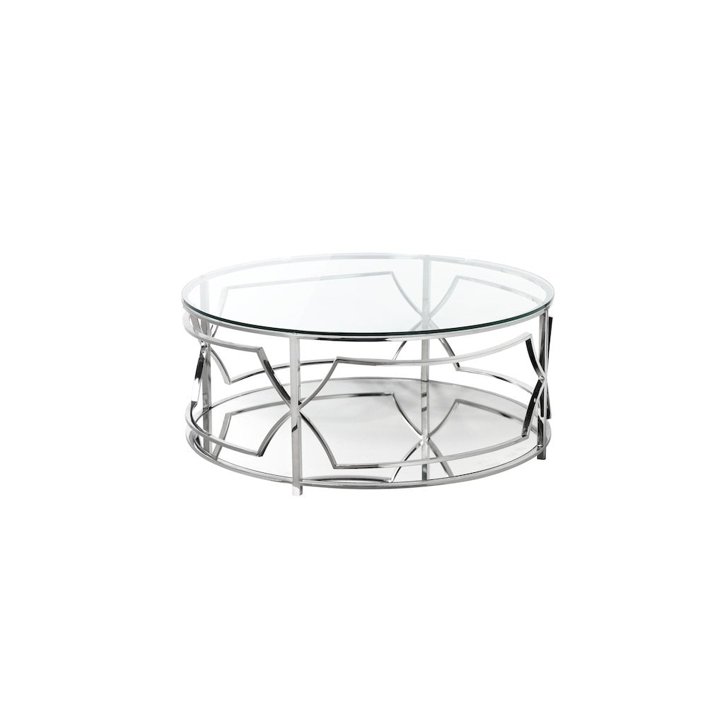 Pangea Home Z-Edward Round Coffee Table Steel - Walmart.com