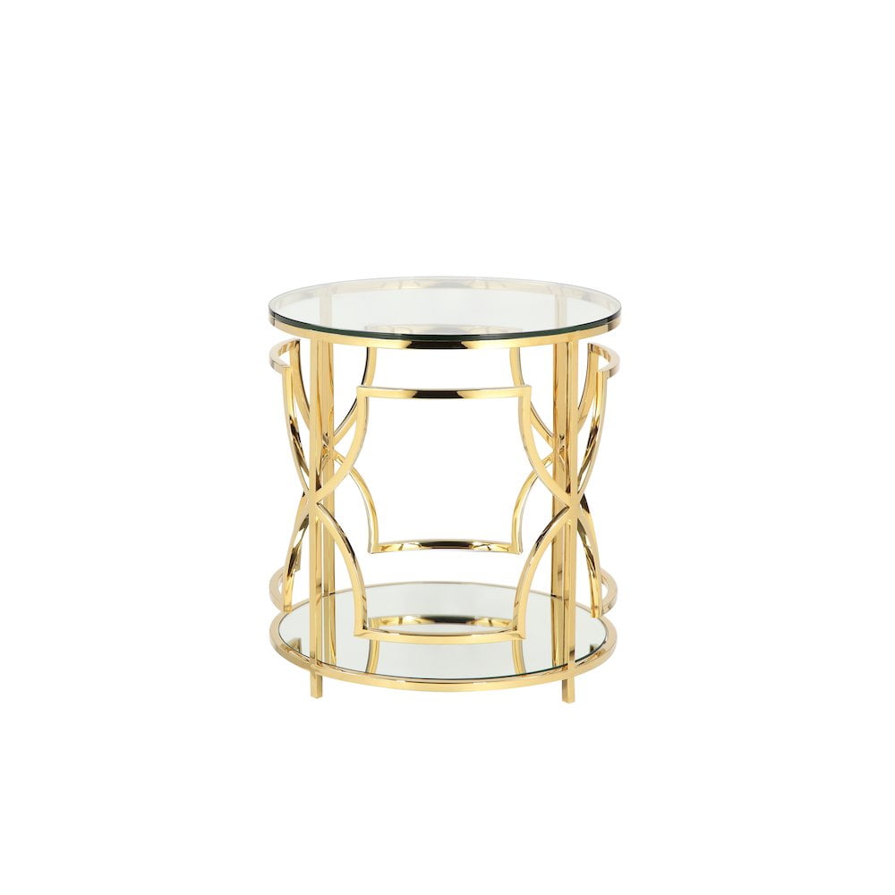 Pangea Home Z-Edward Round Side Table Gold - Walmart.com