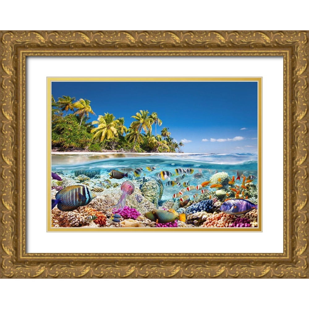 Pangea Images 24x18 Gold Ornate Wood Framed with Double Matting Museum ...