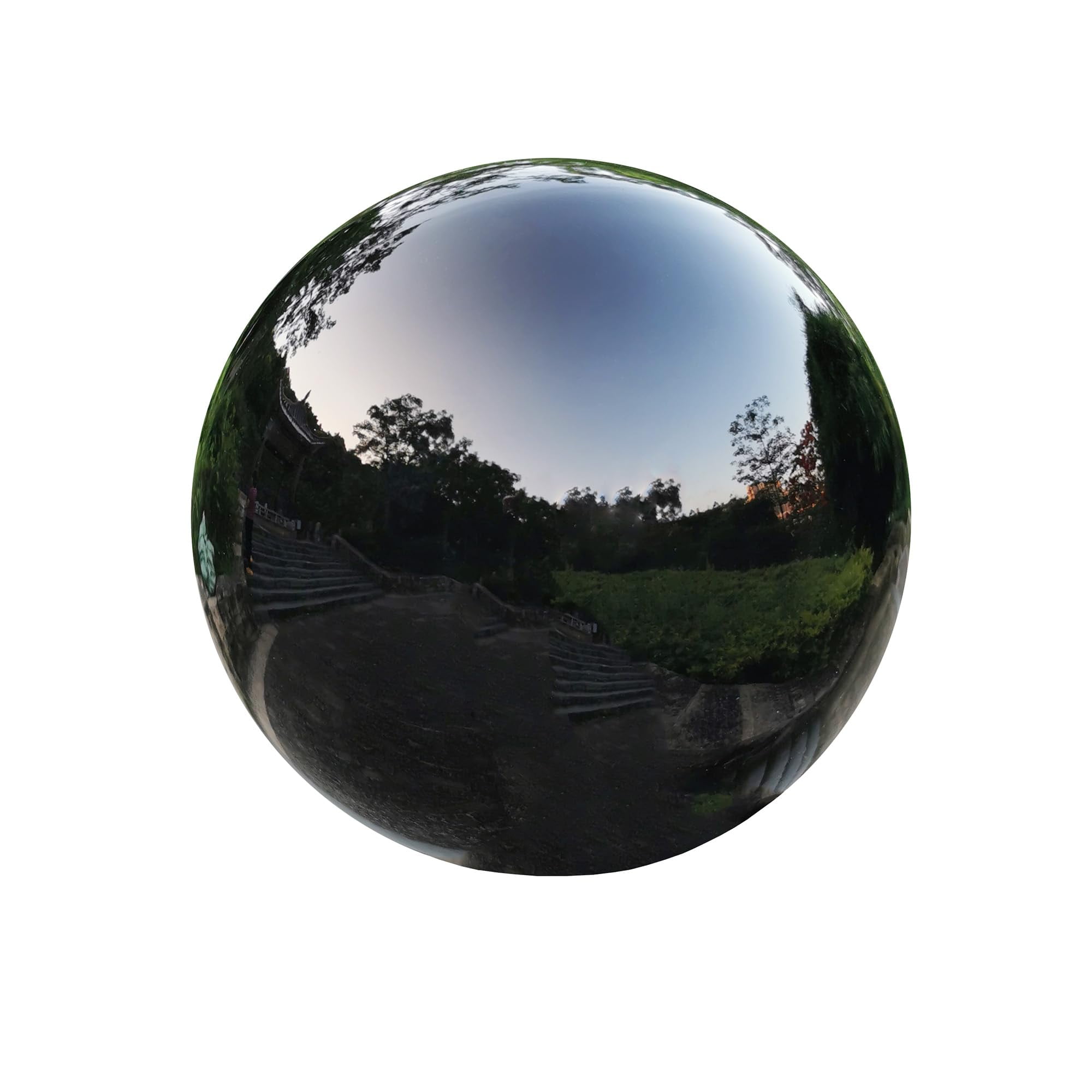 Pangmao Black Gazing Globe Mirror Ball in Stainless Steel, Shiny Hollow ...