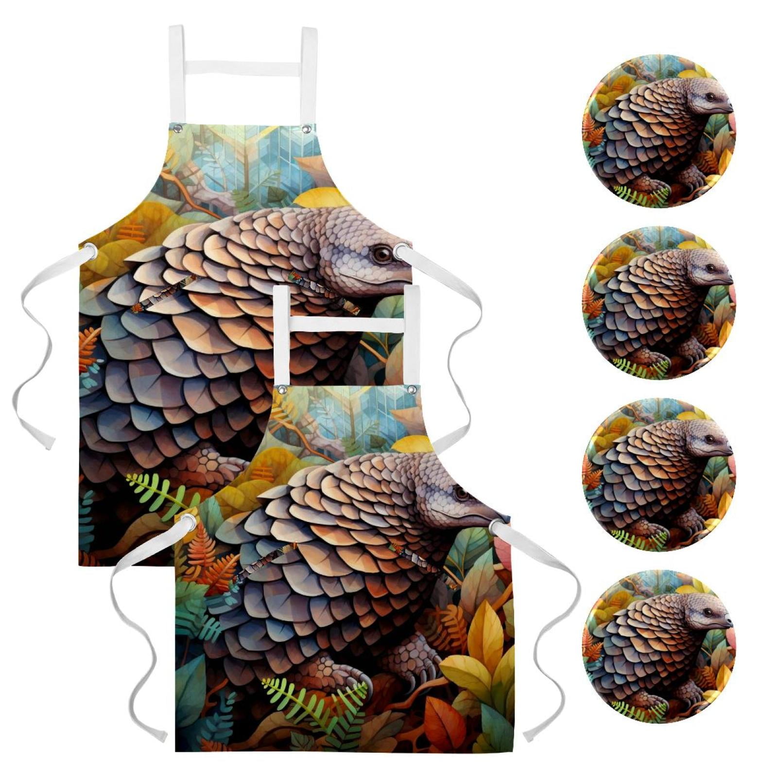 Pangolin 2 Pack Waterproof Chef Apron with Pockets and Badge Set ...