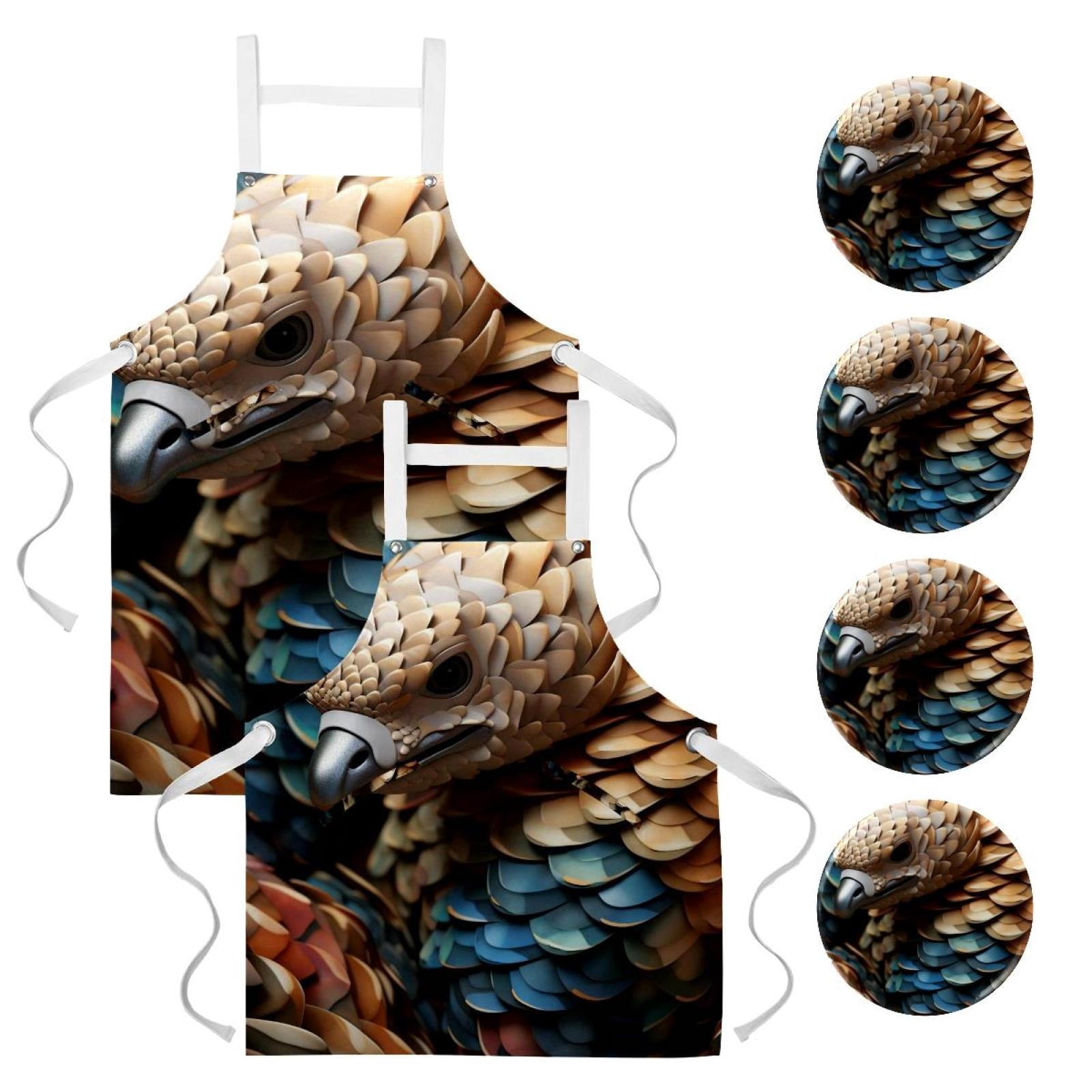 Pangolin 2 Pack Waterproof Kitchen Apron with Pockets and Badge Sets ...