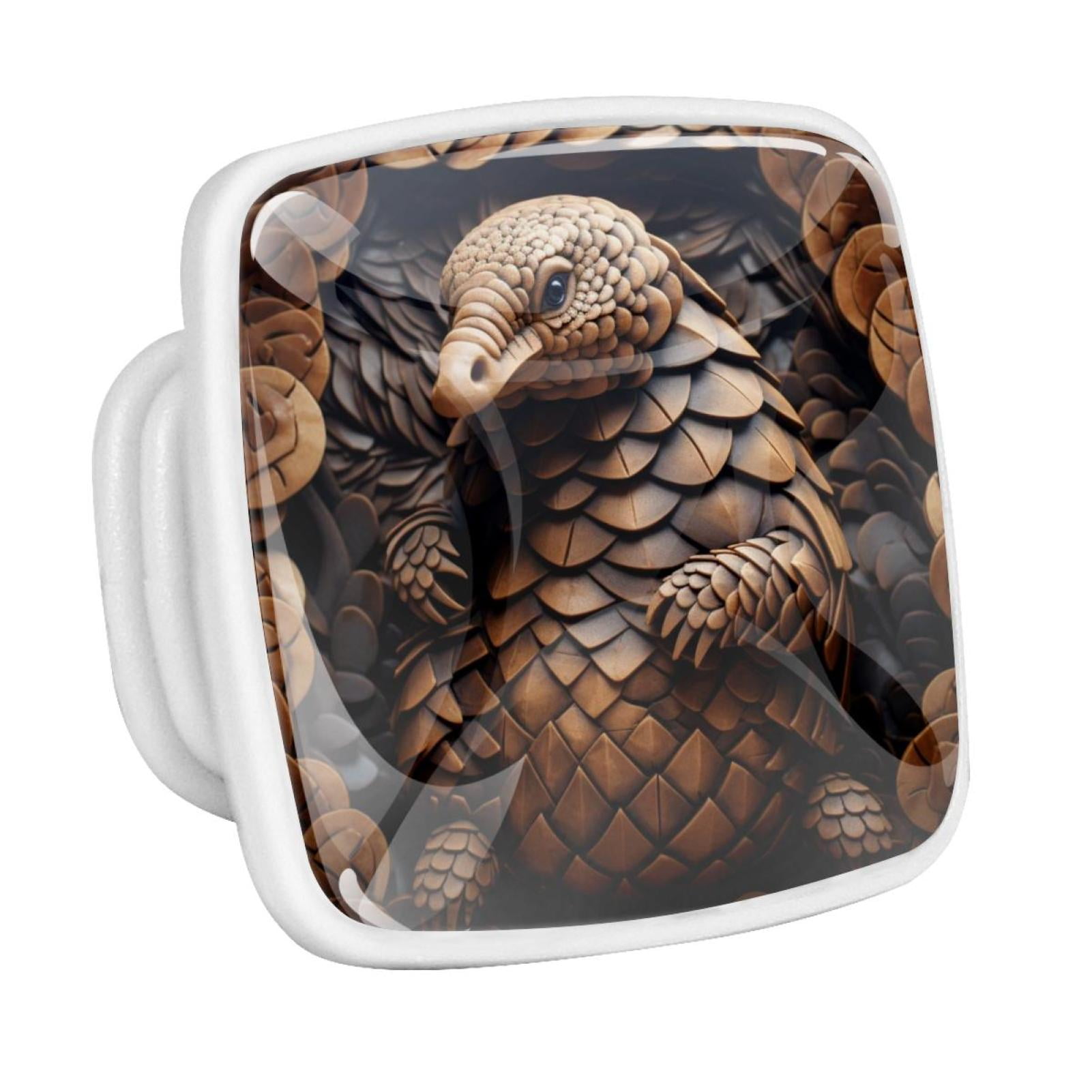 Pangolin Animals Fluorescent Drawer Pulls with Screws Square 4-Pack ...