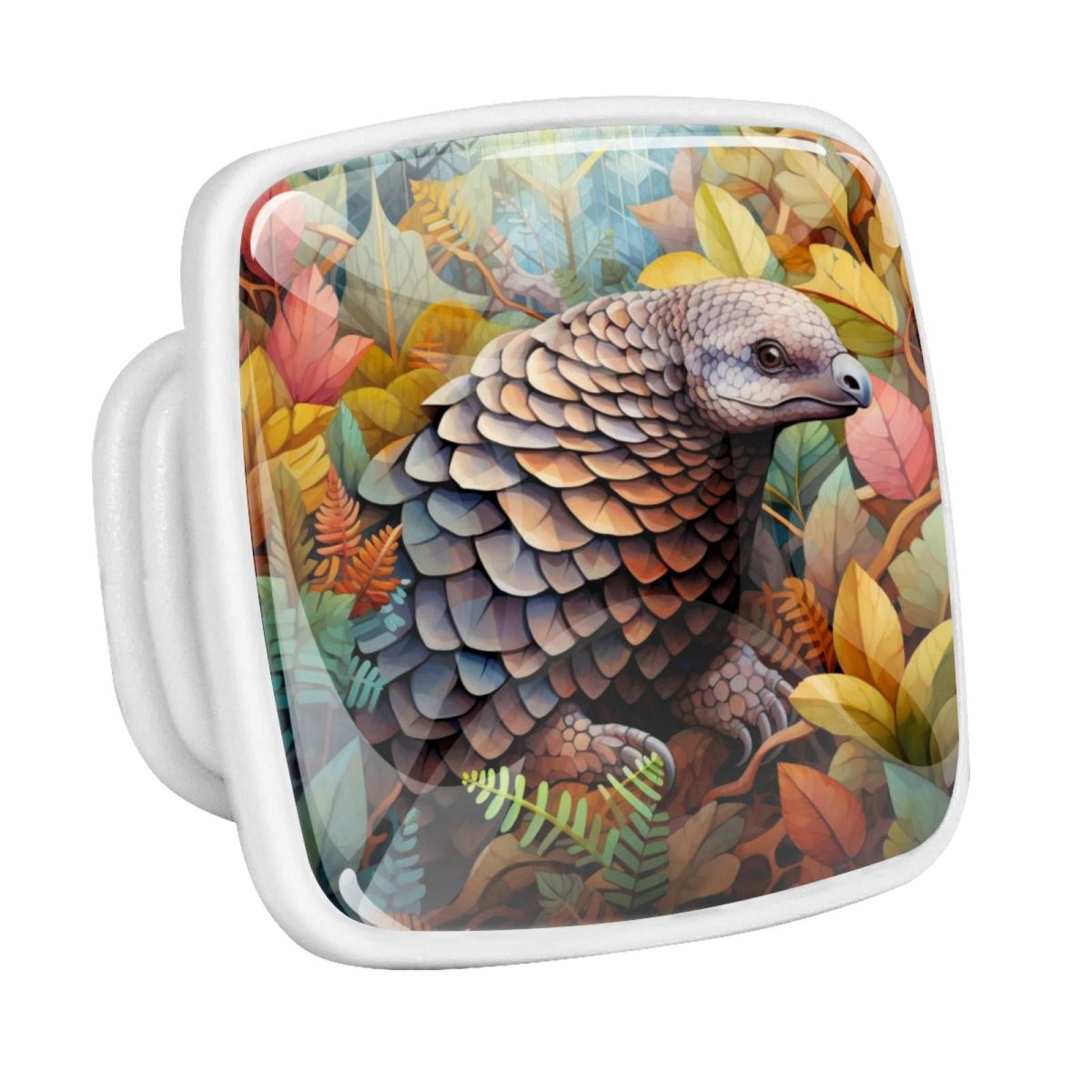Pangolin Animals Fluorescent Drawer Pulls with Screws Square 4-Pack ...