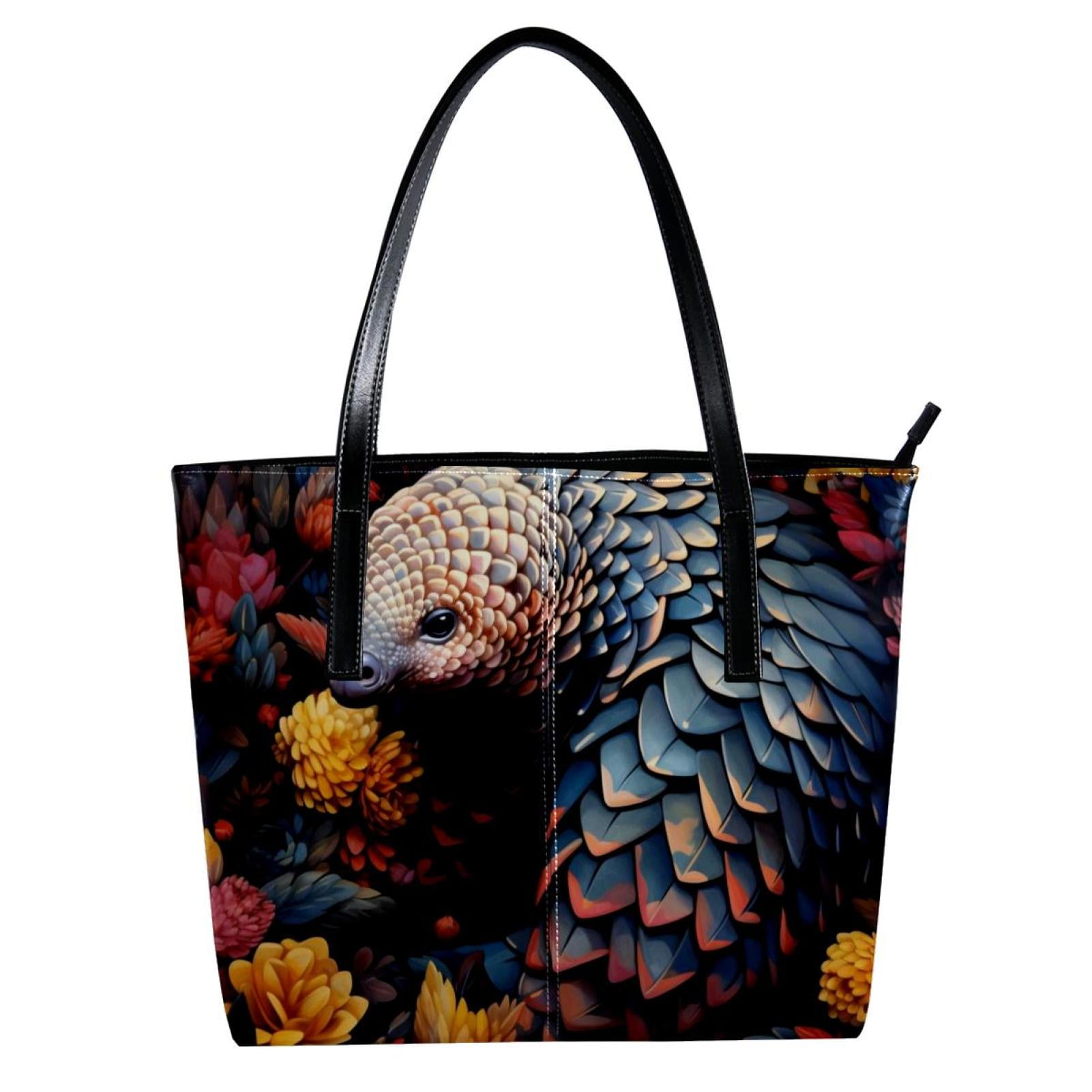 Pangolin Animals Leather Stitching Handbag High Quality Fashion Women ...