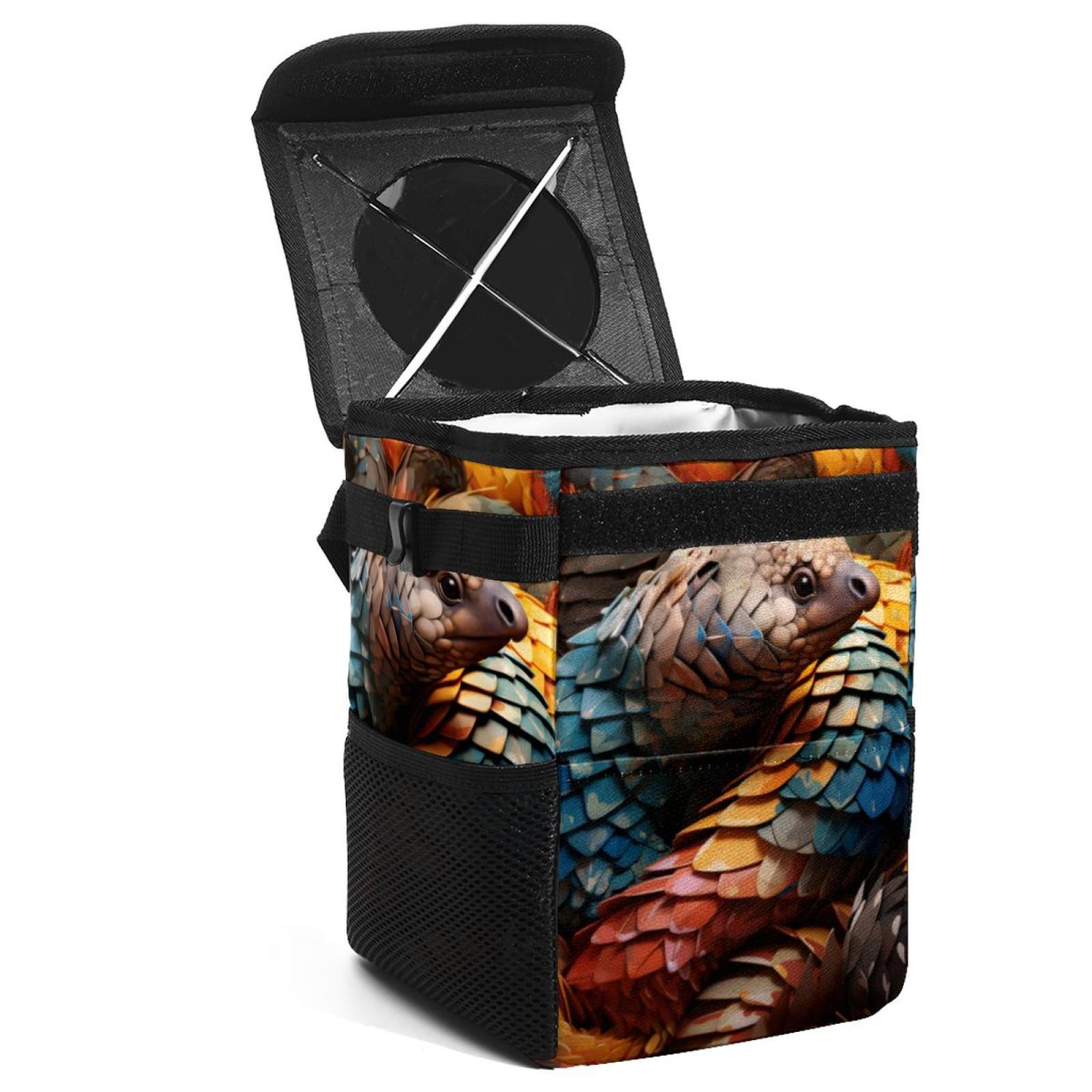 Pangolin Foldable Car Garbage Can Trash Can for Car, with Lid, Leak ...