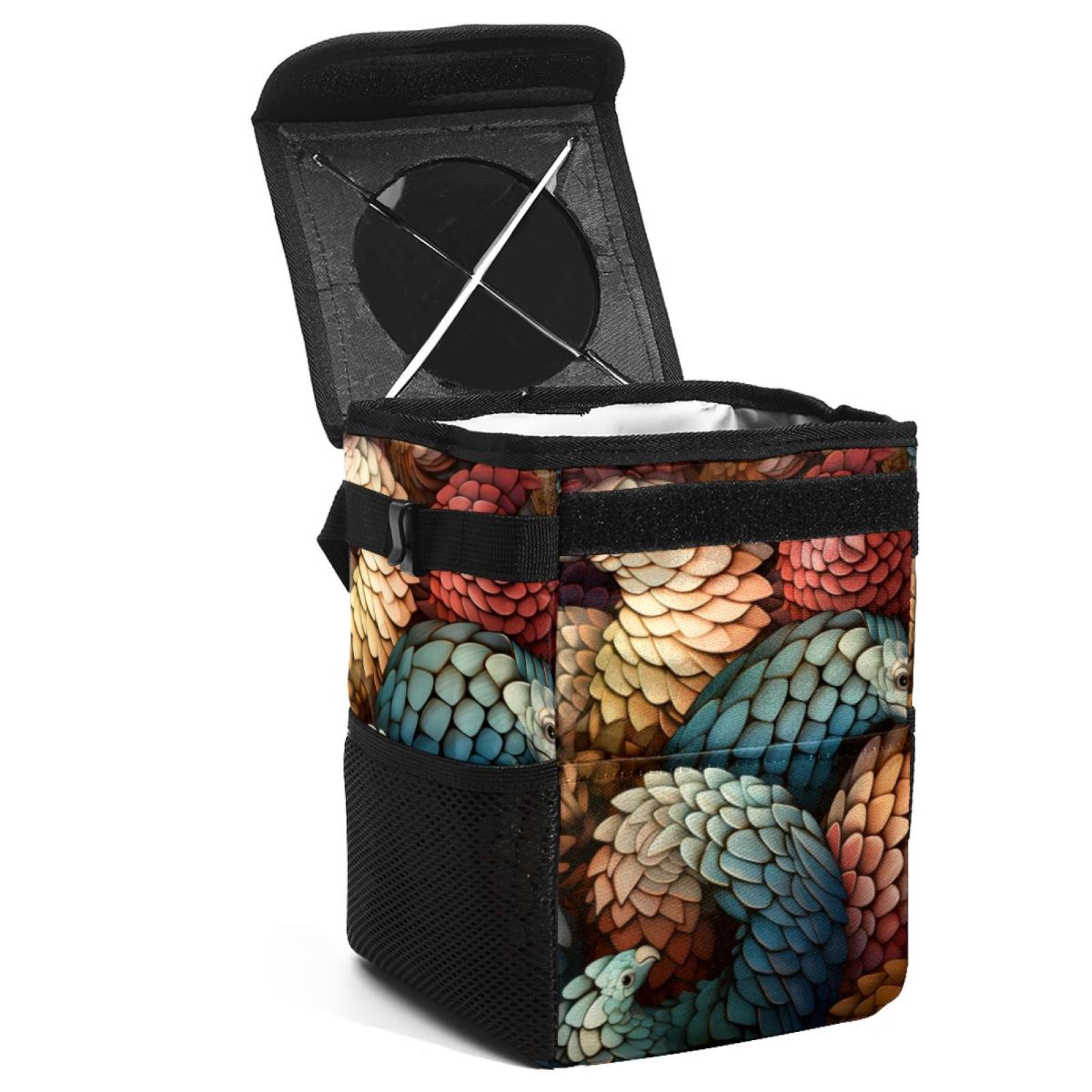 Pangolin Foldable Car Trash Can Mini Trash Can with Lid Leak-Proof ...