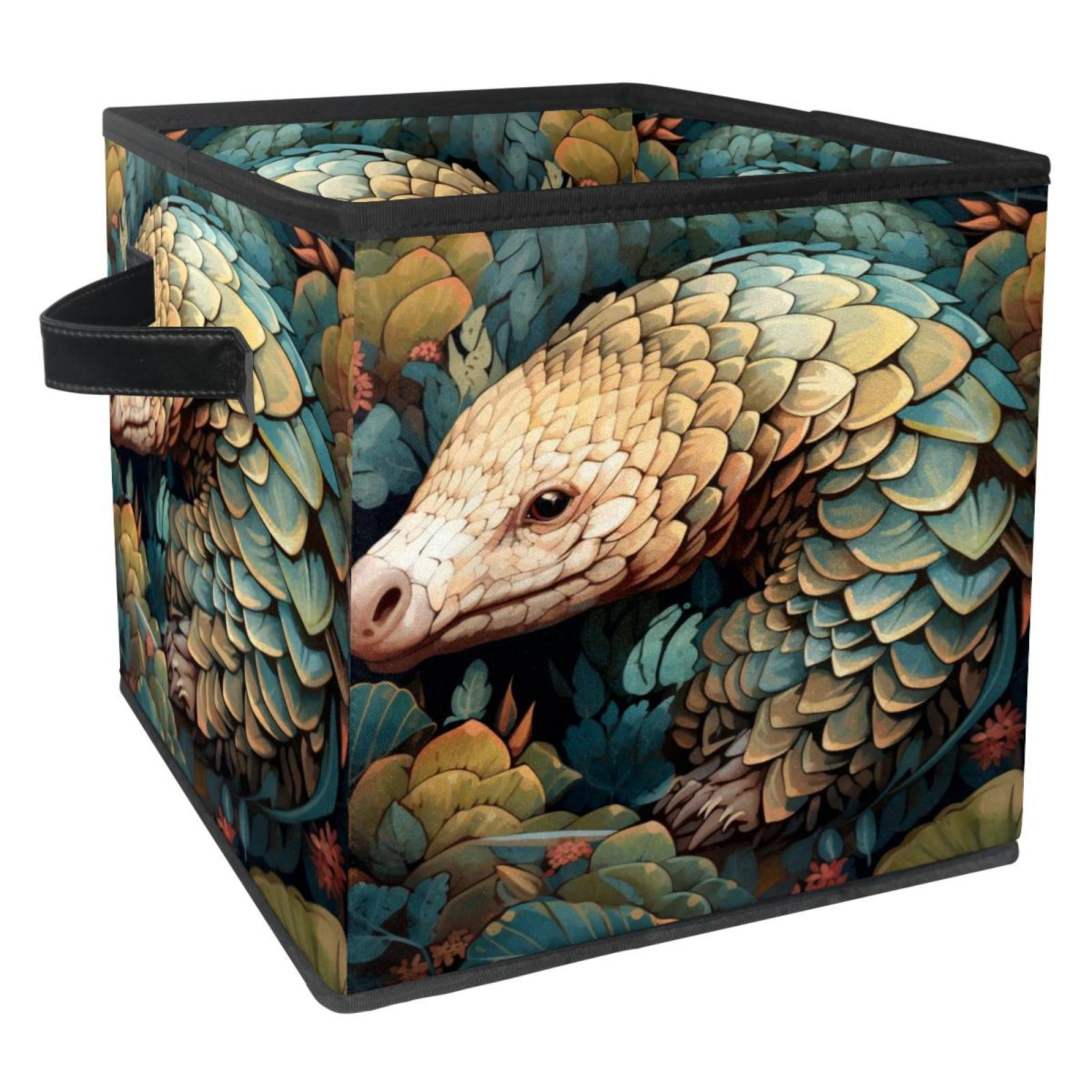 Pangolin Foldable Toy Box with Handle Storage Bin, 10.8"x10.5"x10.6 ...