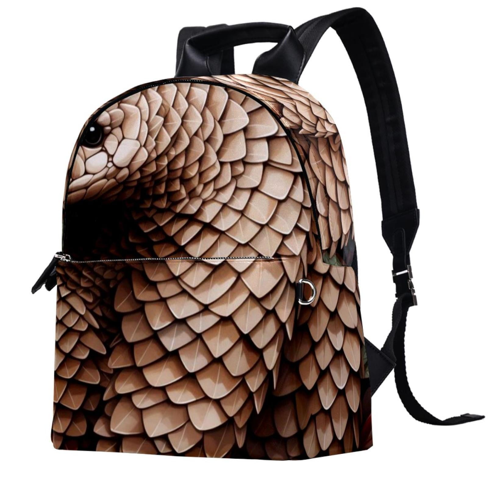 Pangolin Lightweight Leather Backpack with Adjustable Shoulder Straps ...