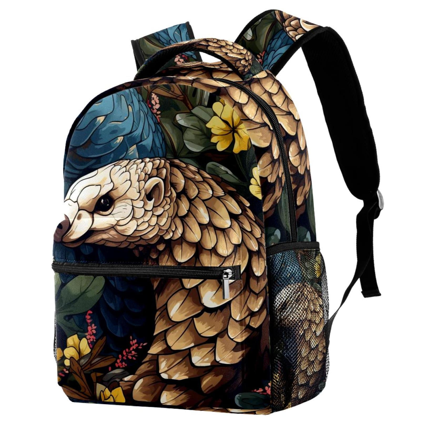 Pangolin Scales Flowers Yellow Casual Backpacks Lightweight Premium ...