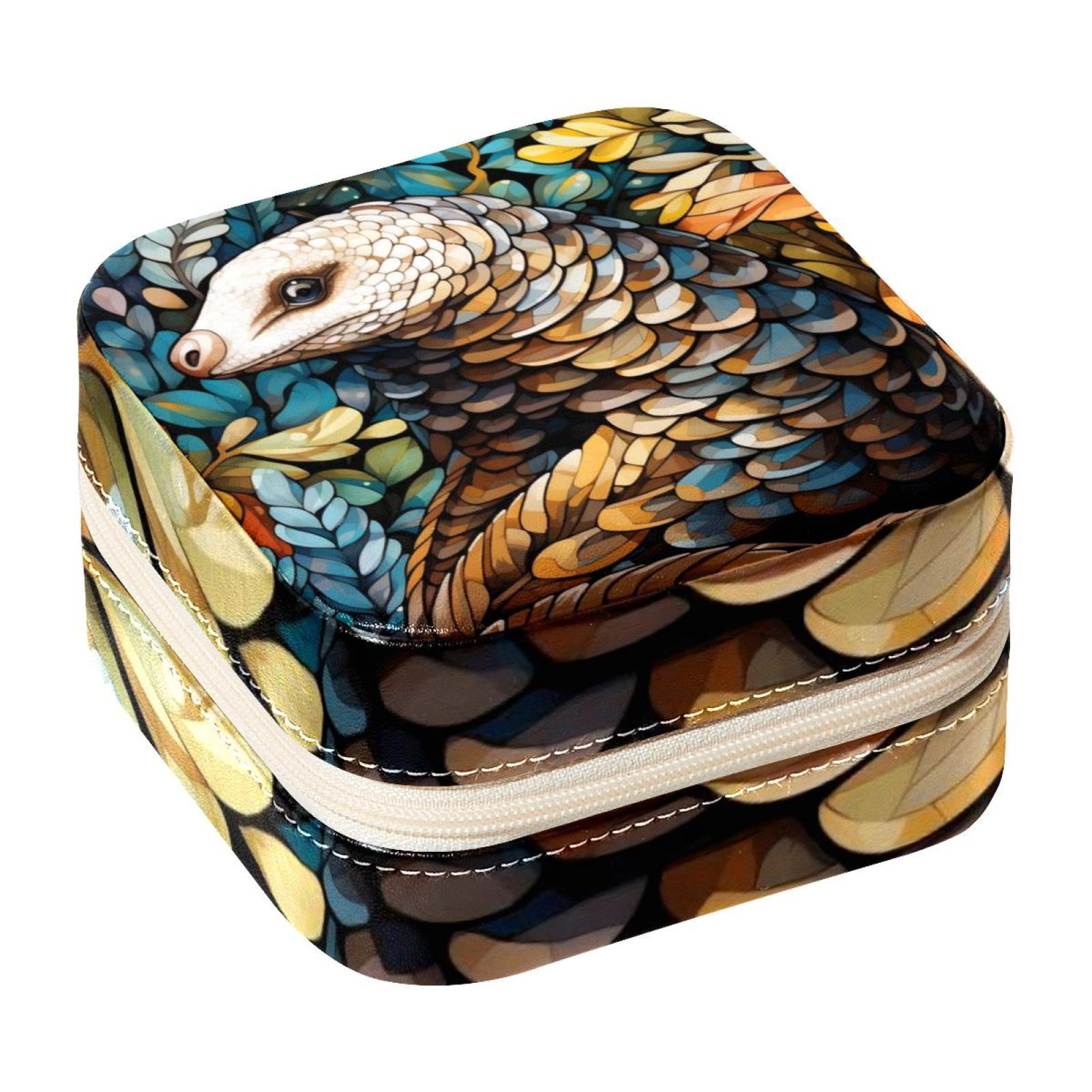 Pangolin Travel Portable Square Jewelry Box Earring Organizer Necklace ...