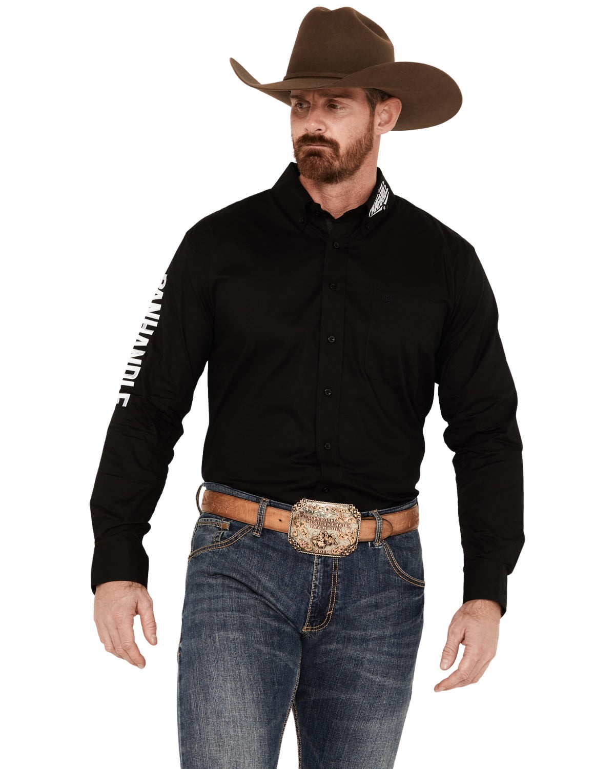 Panhandle Men's Select Solid Long Sleeve Button-Down Western Shirt Maroon Medium - Walmart.com