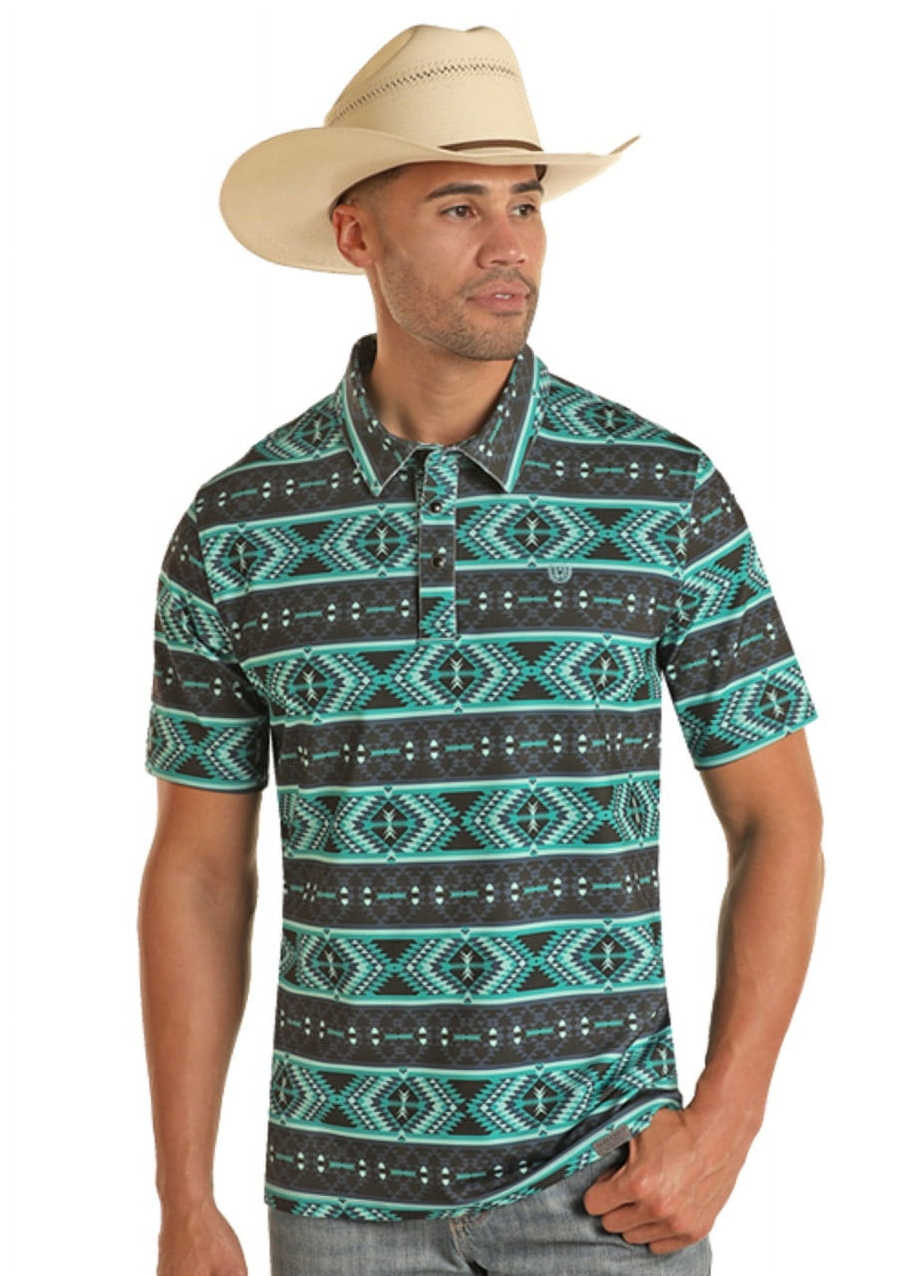 Panhandle Men's Southwestern Print Short Sleeve Performance Polo Shirt ...