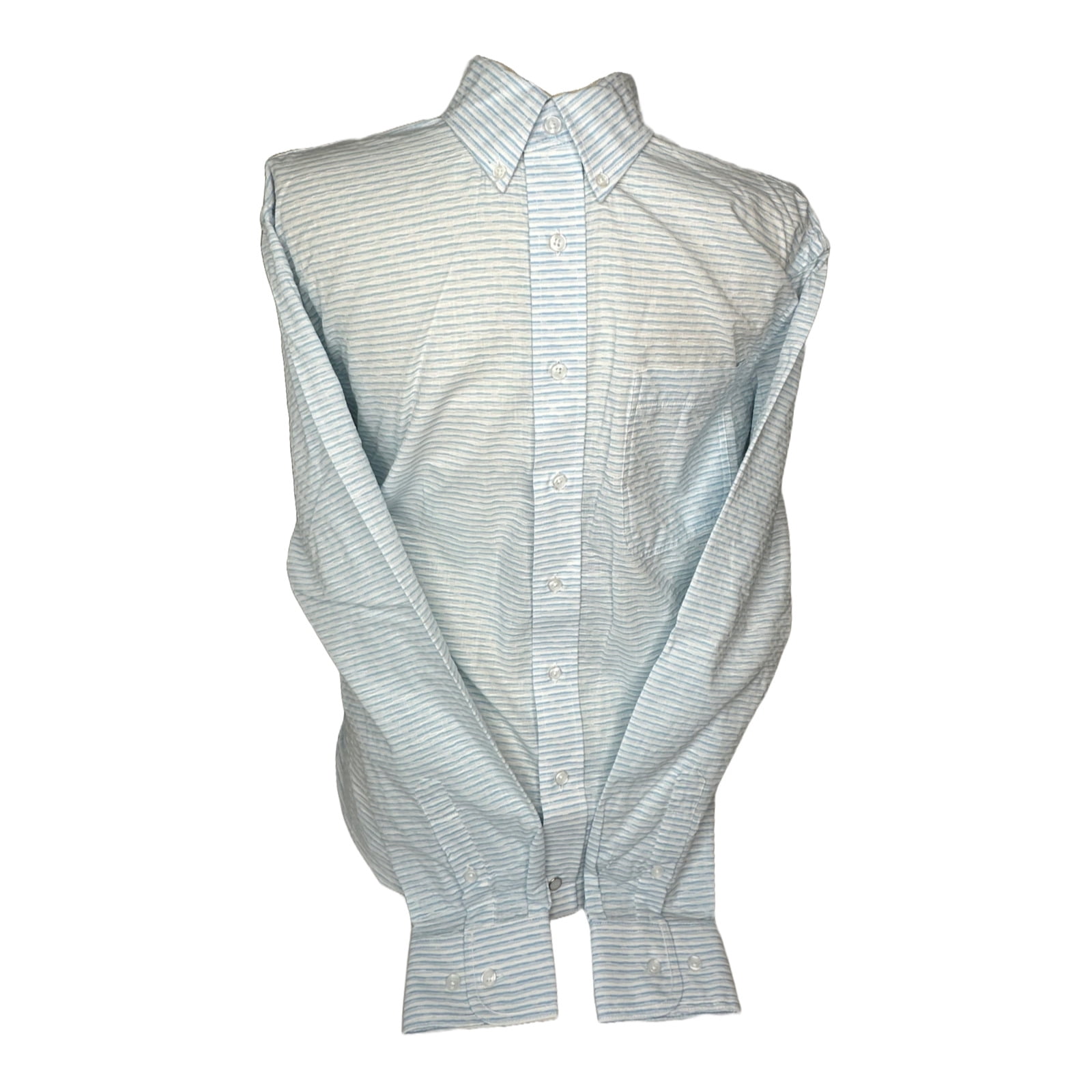 Panhandle Men's Textured Novelty Woven Blue Button Down Shirt ...