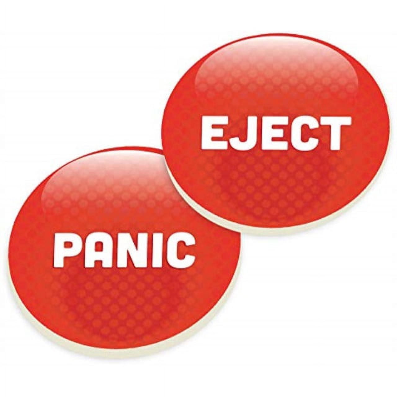Panic Eject Button Red 2.75 x 2.75 Absorbent Ceramic Car Coasters Pack ...
