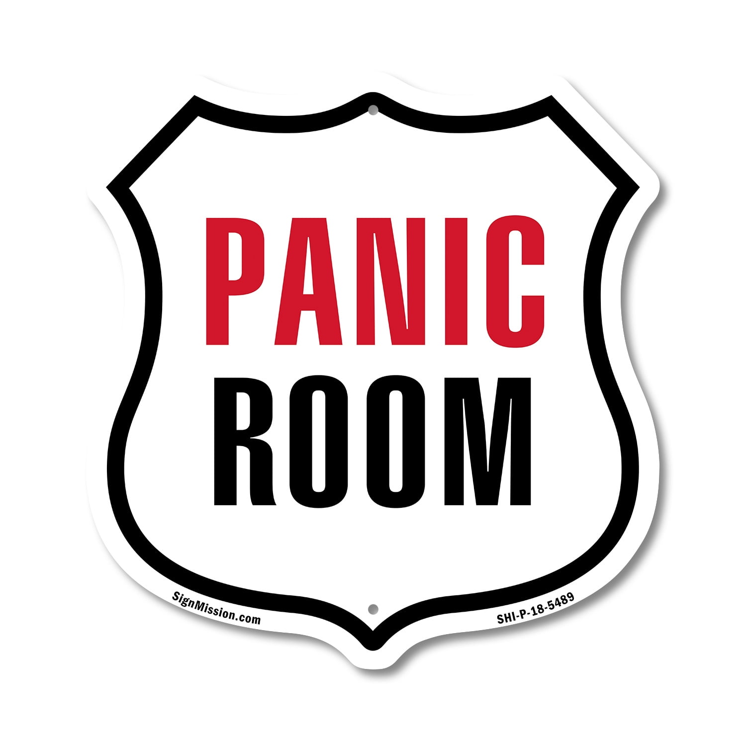 Panic Room (2 Pack) 12 inch X 12 inch Shield Shaped Commercial Grade ...