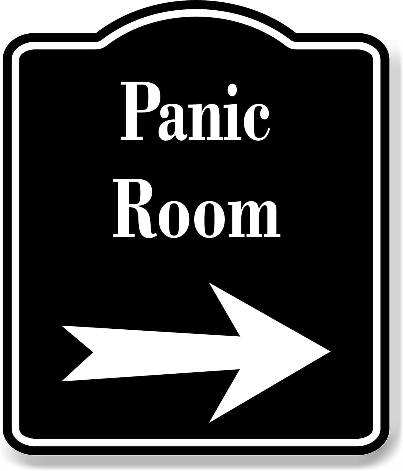 Panic Room Right Arrow BLACK Aluminum Composite Sign, 20"x24" - Walmart.com